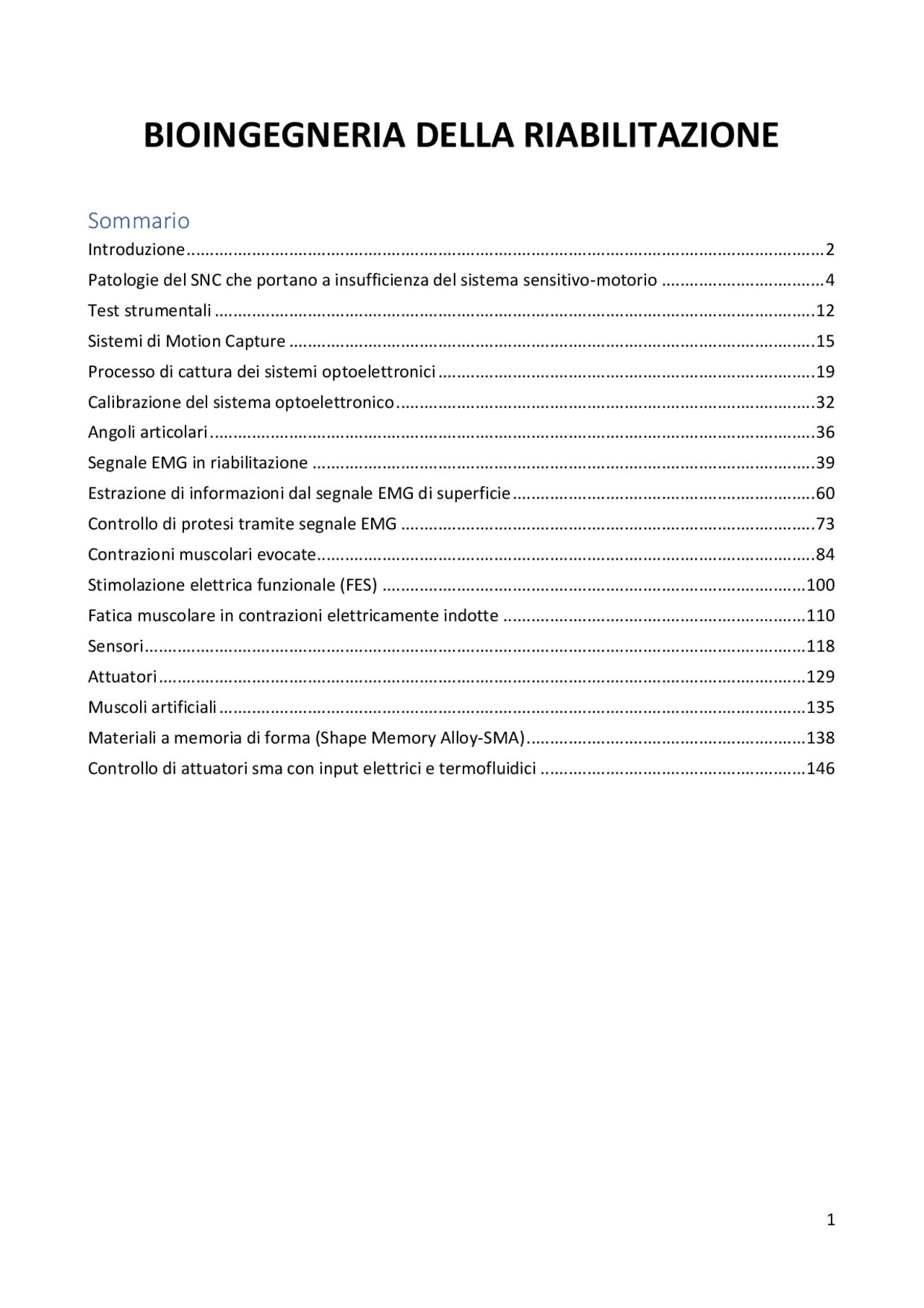 Bioingegneria Della Riabilitazione Docsity