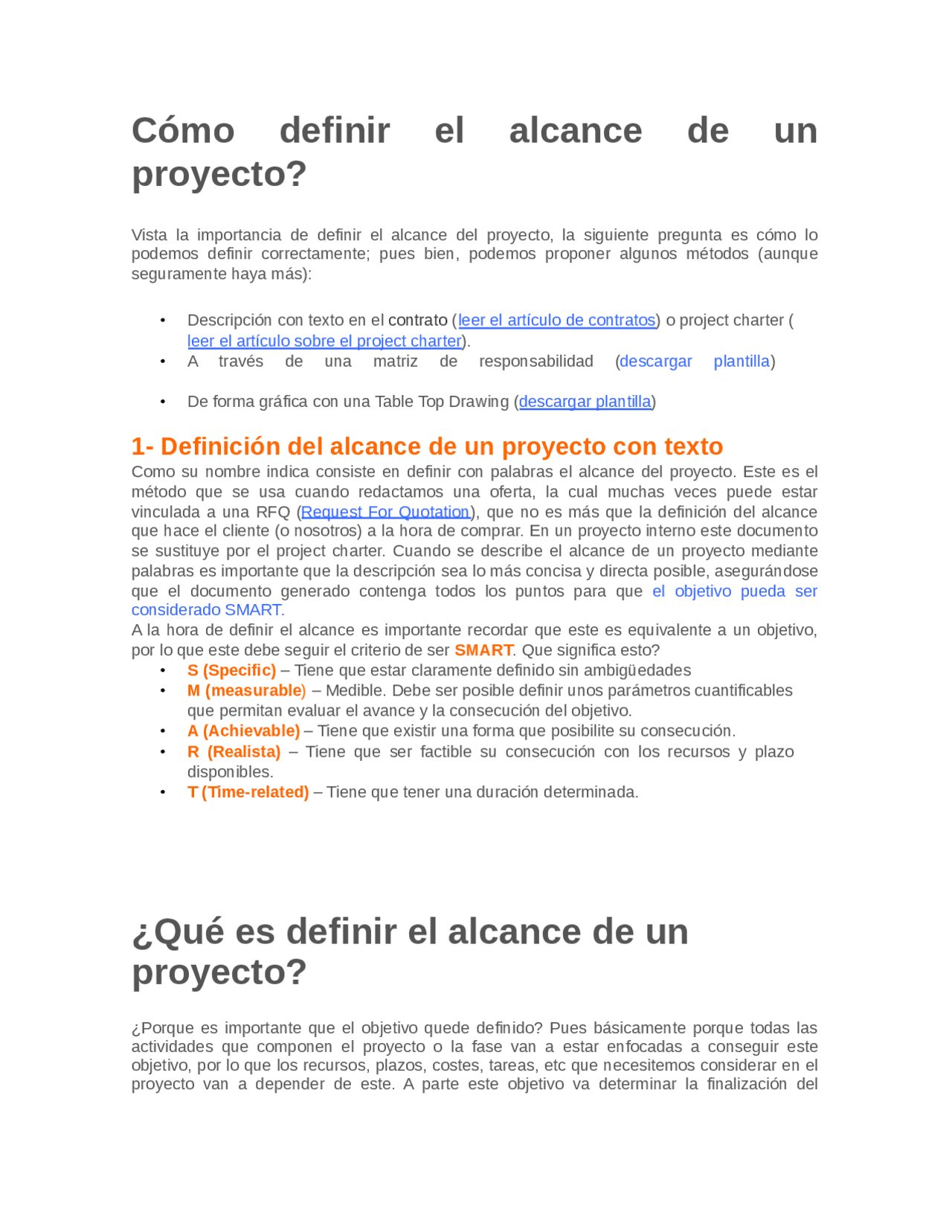 Alcance de un proyecto | Guías, Proyectos, Investigaciones de Gestión ...