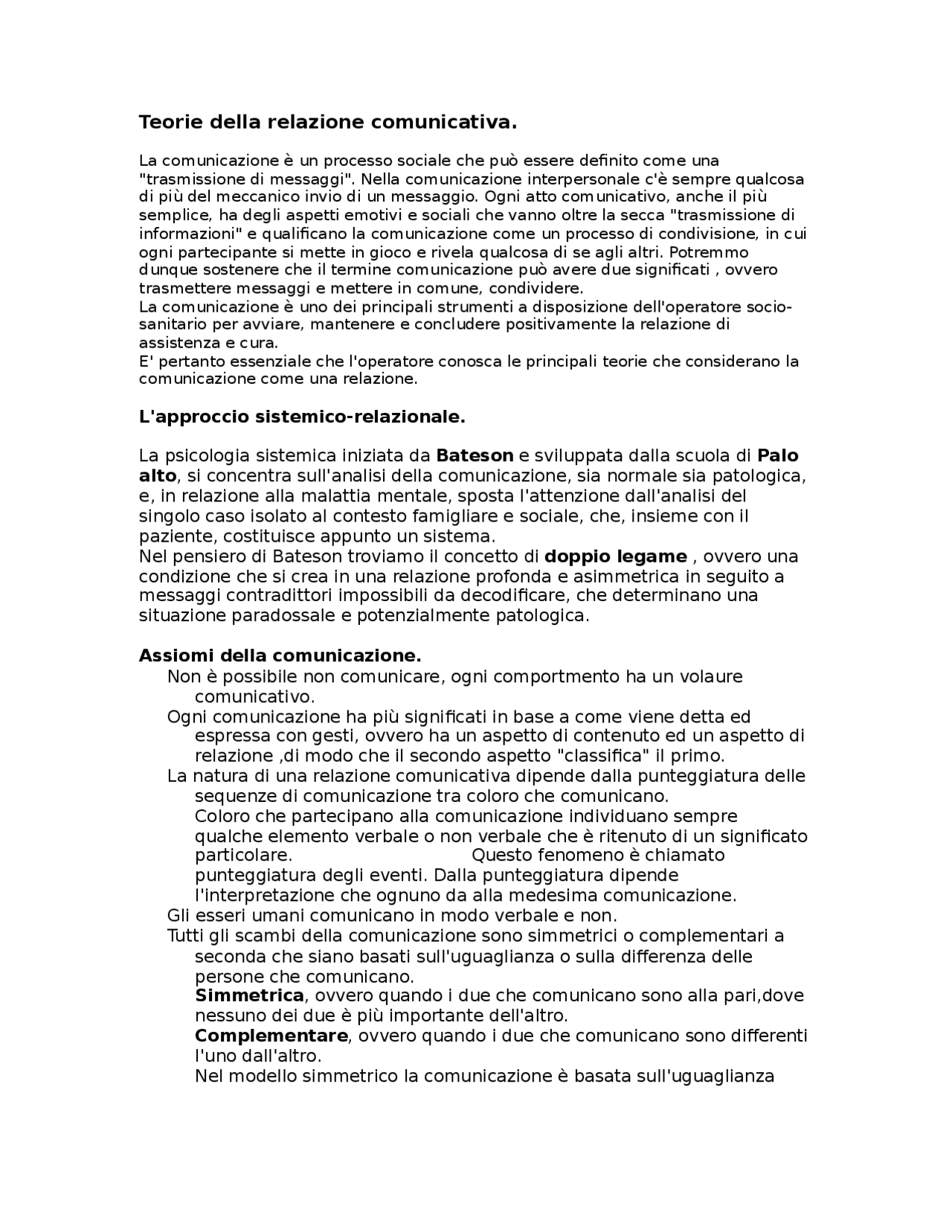 Assiomi Della Comunicazione Docsity