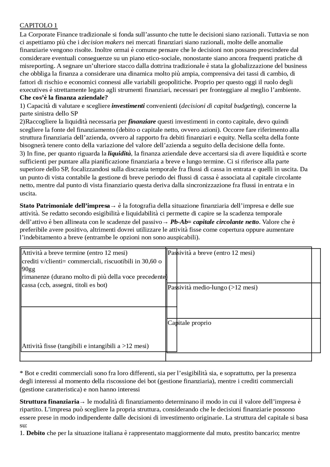 Finanza Aziendale Teti Docsity
