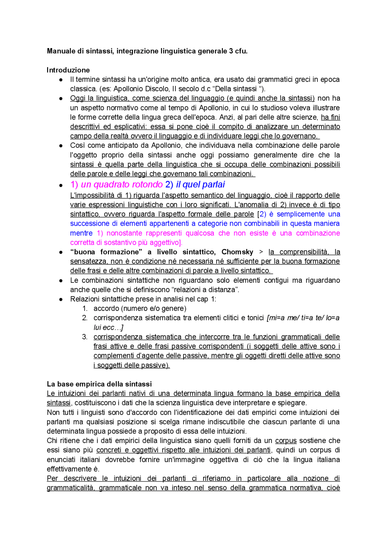 Manuale Di Sintassi Giorgio Graffi Docsity