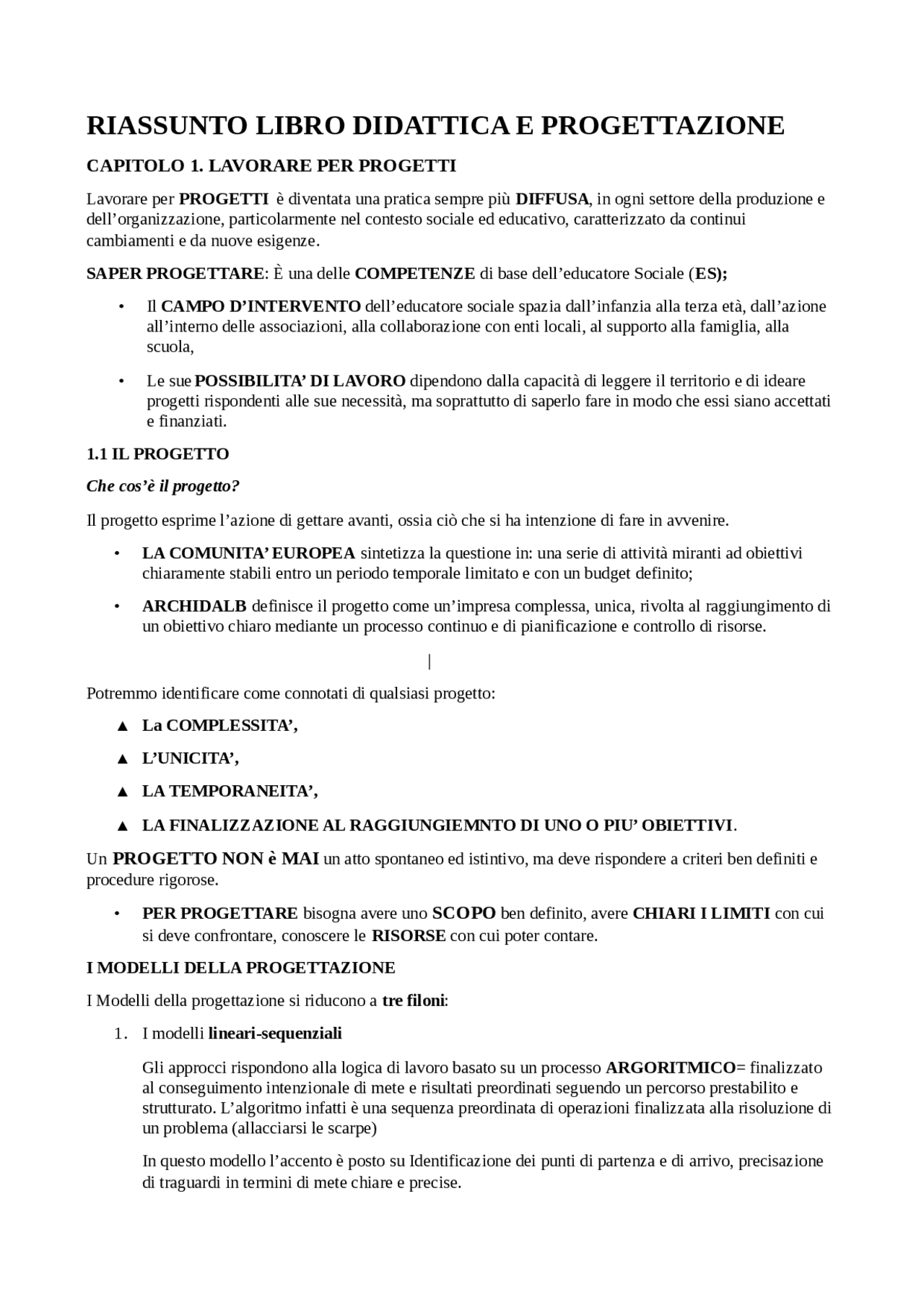 Didattica E Progettazione Docsity