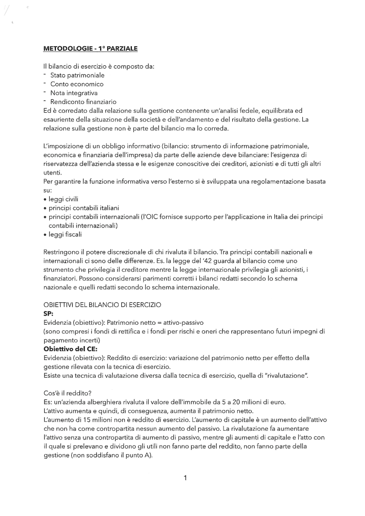 Dispensa Bilancio Metodologie Docsity