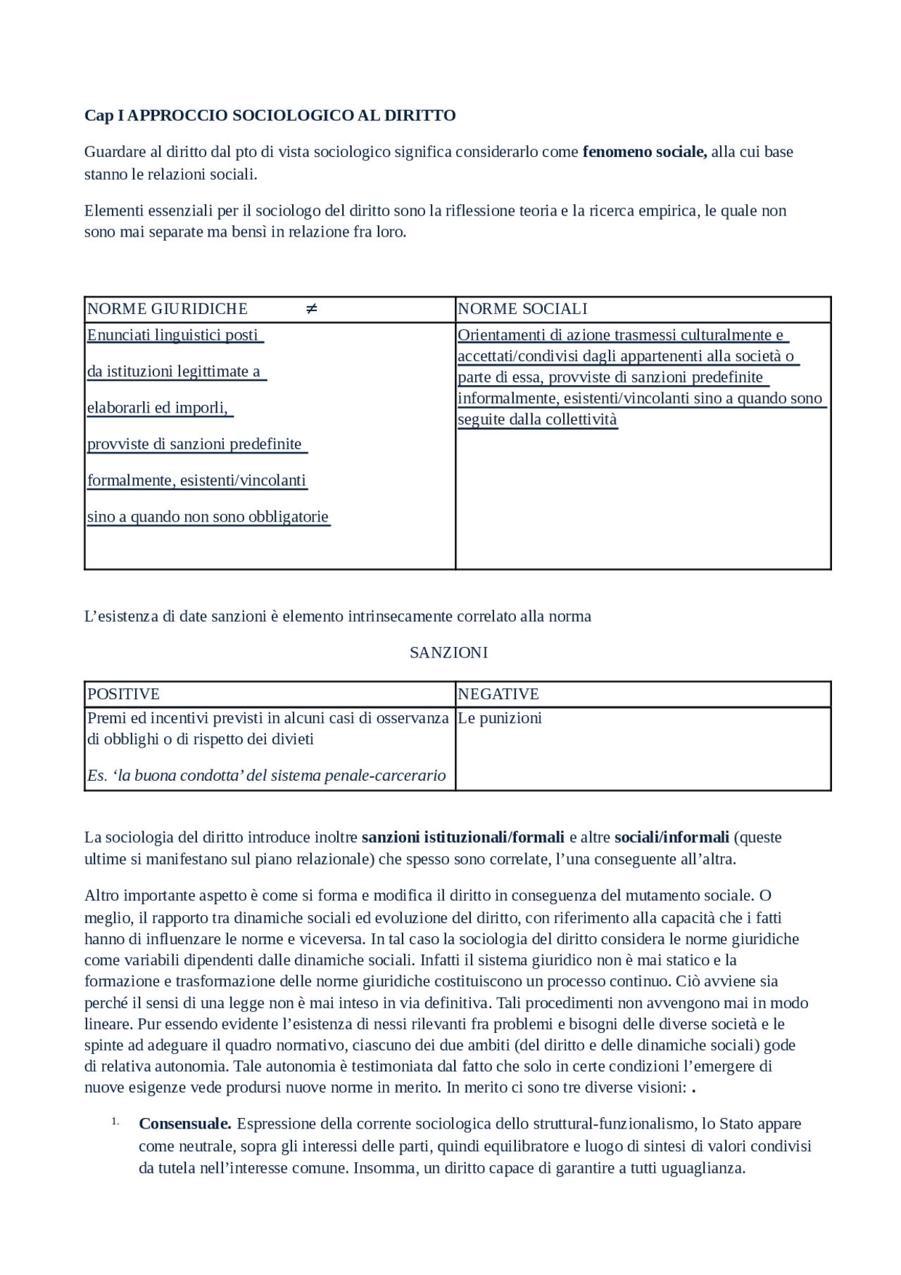 RIASSUNTO A. COTTINO LINEAMENT DI SOCIOLOGIA DEL DIRITTO - Docsity