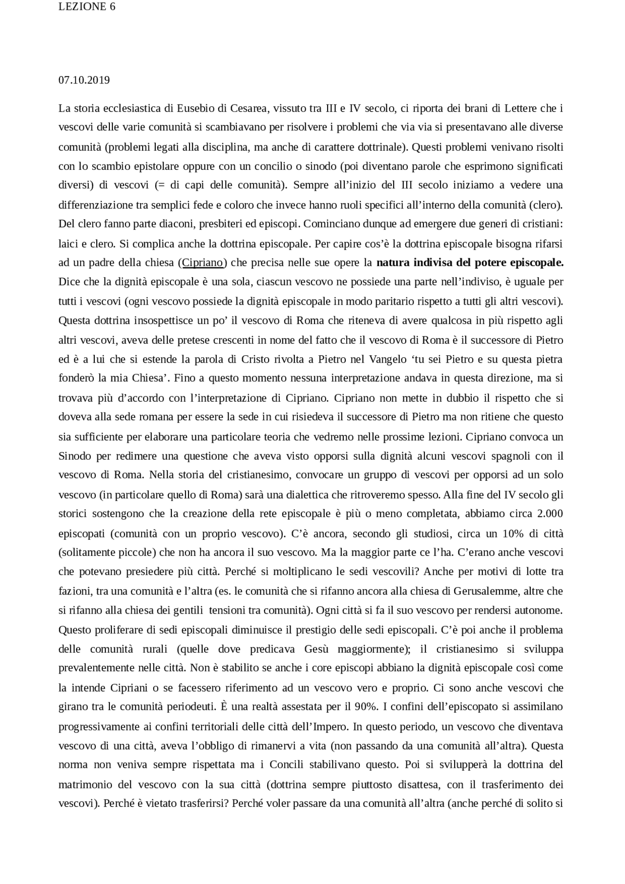 Lezione 6 Storia Del Cristianesimo E Delle Chiese Docsity