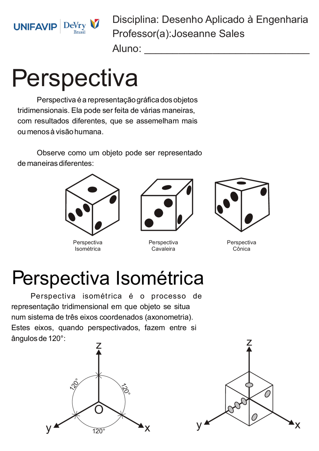 Perspectiva e malha isometrica - Docsity