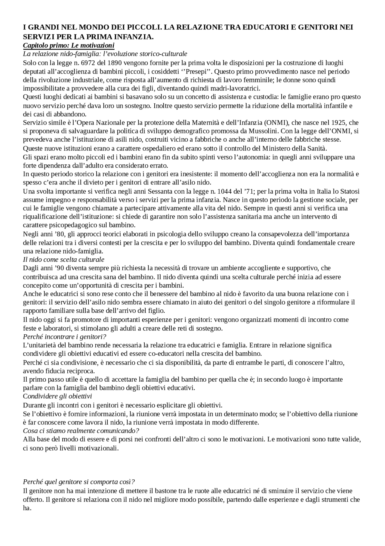 Riassunto Del Libro I Grandi Nel Mondo Dei Piccoli Docsity