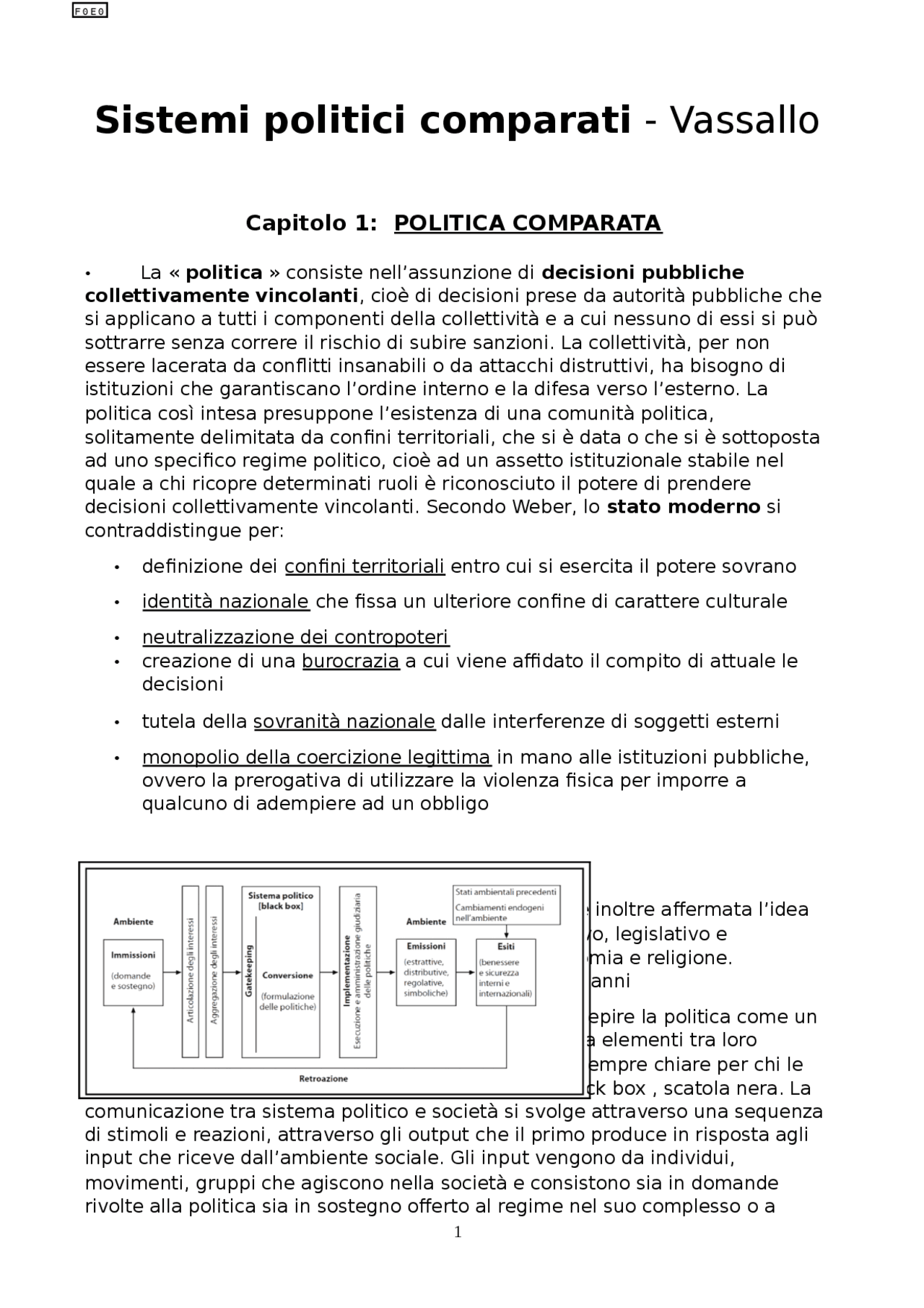 Riassunto Libro Sistemi Politici Comparati Di Vassallo Docsity