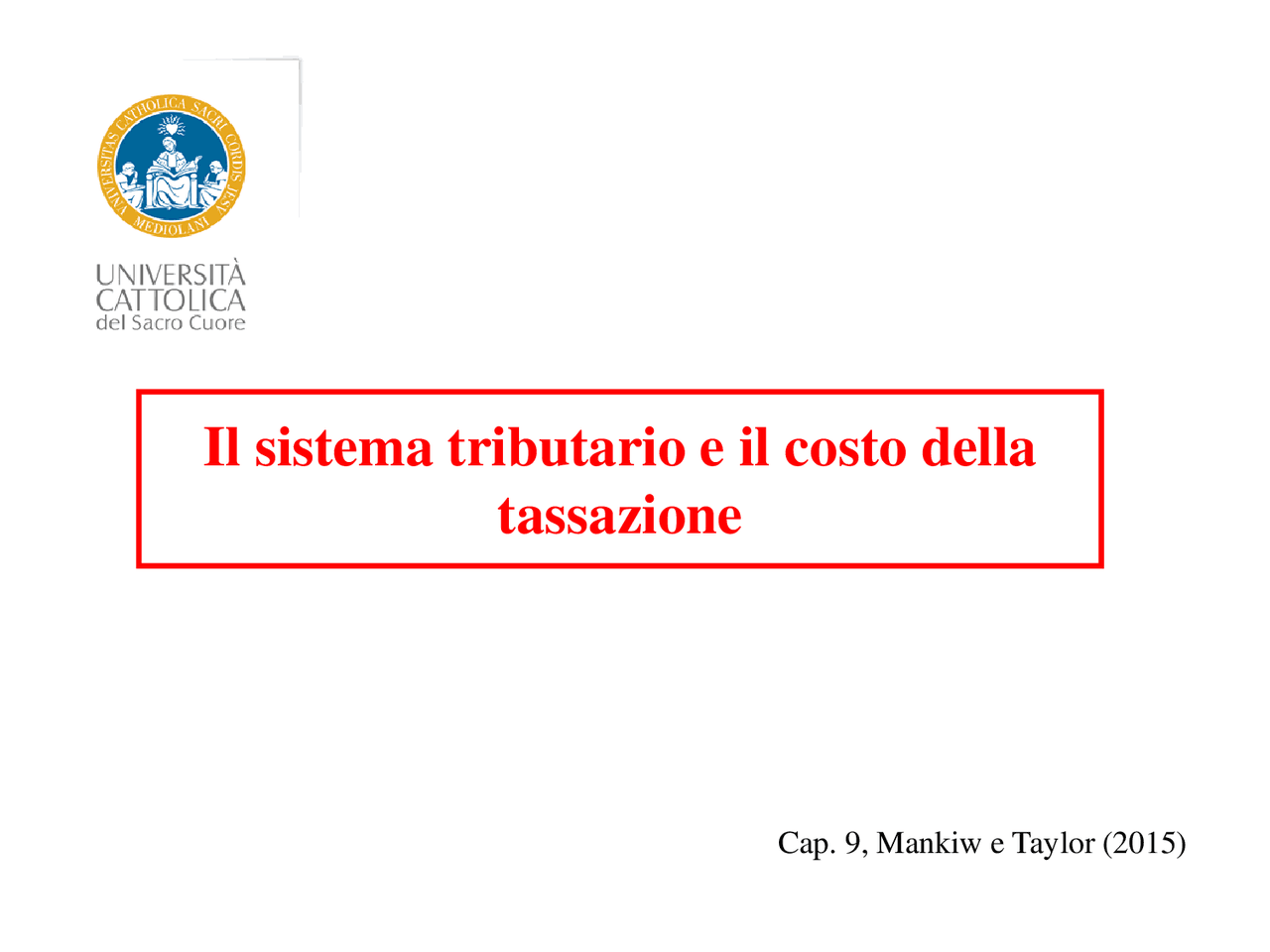 Il Costo Della Tassazione Economia Docsity