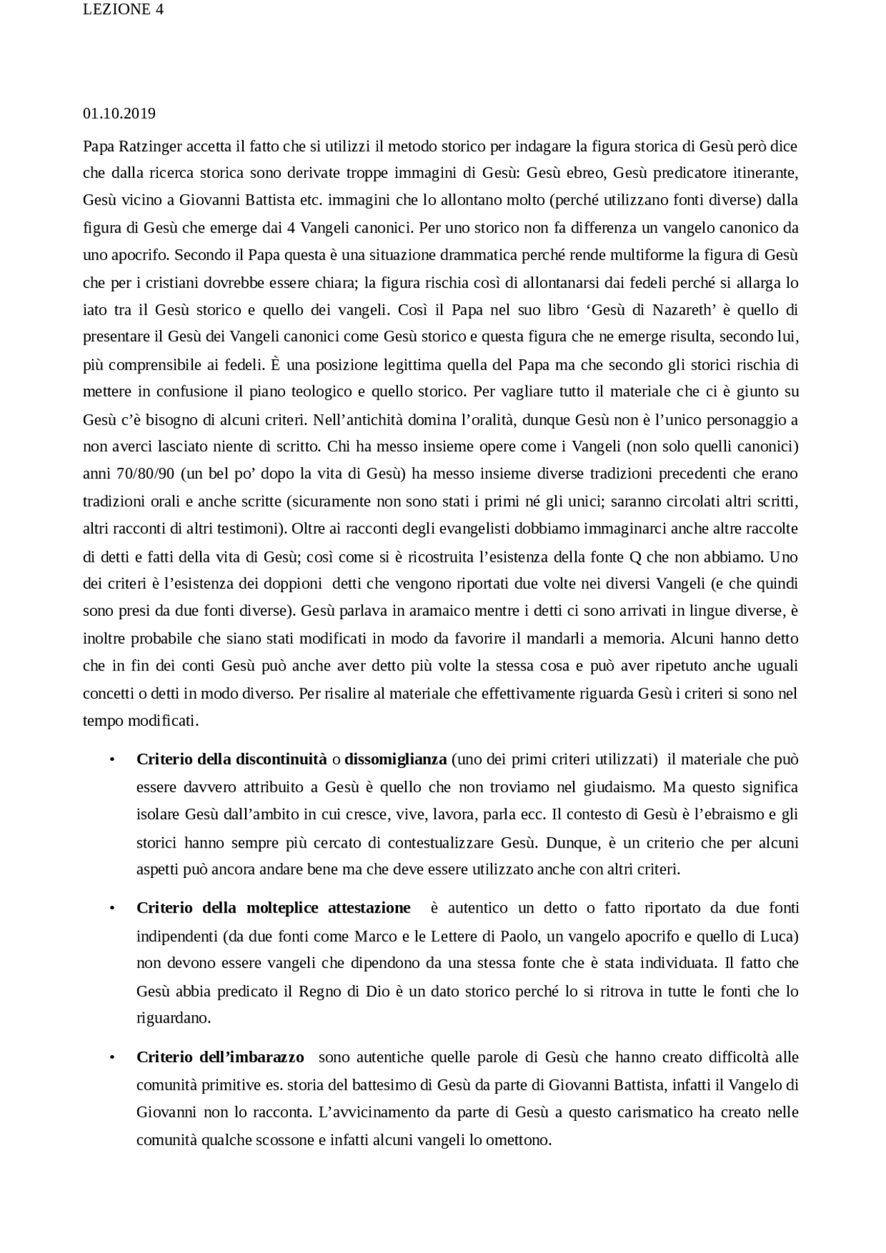 Lezione 4 Storia Del Cristianesimo E Delle Chiese Docsity