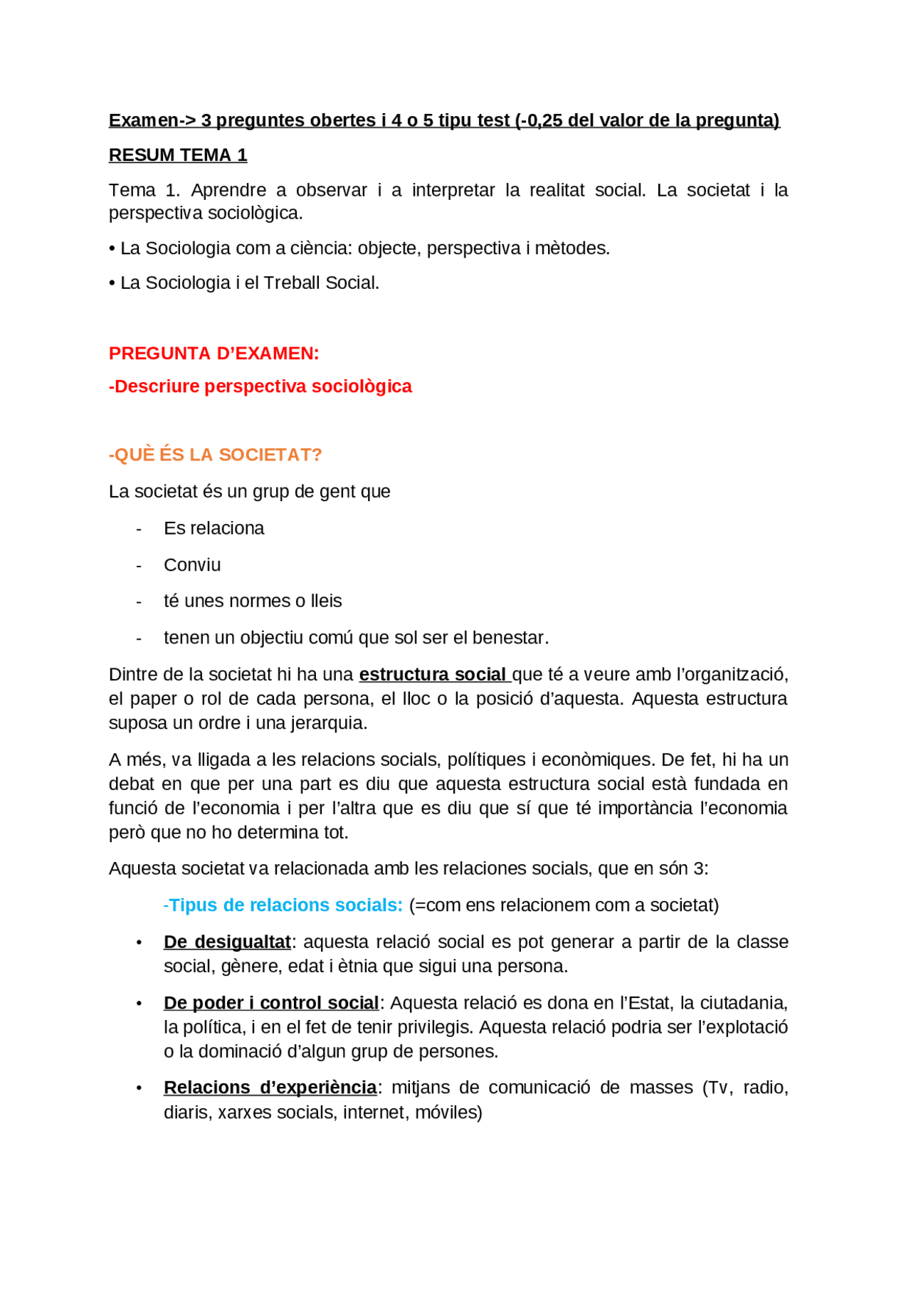 Tema 1 Sociologia Treball Social Docsity