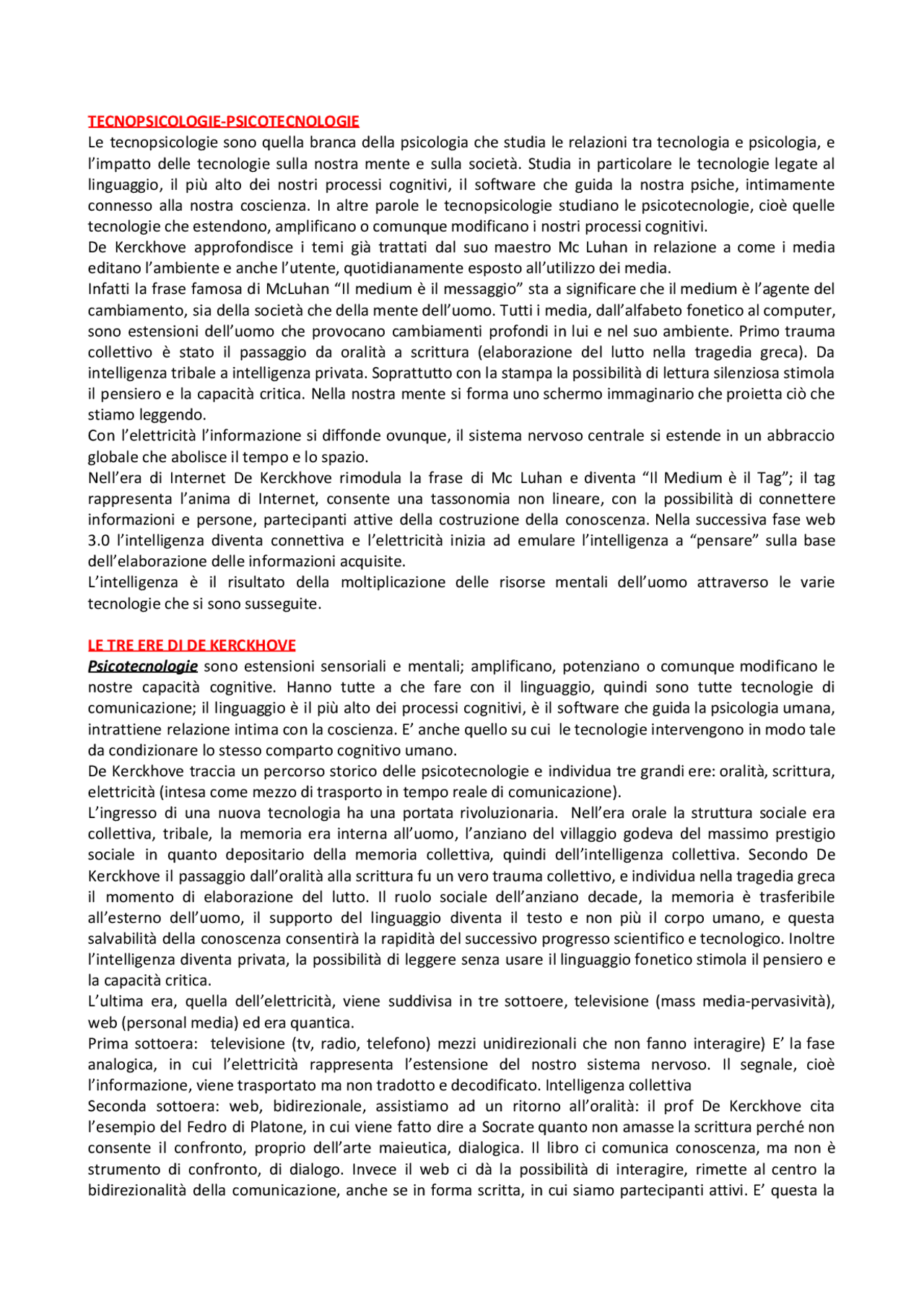 Risposte Riassuntive Per Psicotecnologie Docsity