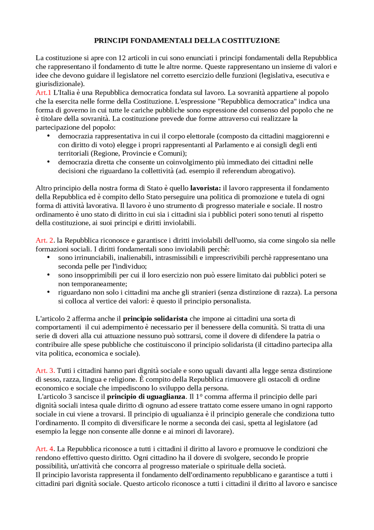 Costituzione Esplicata Spiegata Articolo Per Articolo E Compendio Di