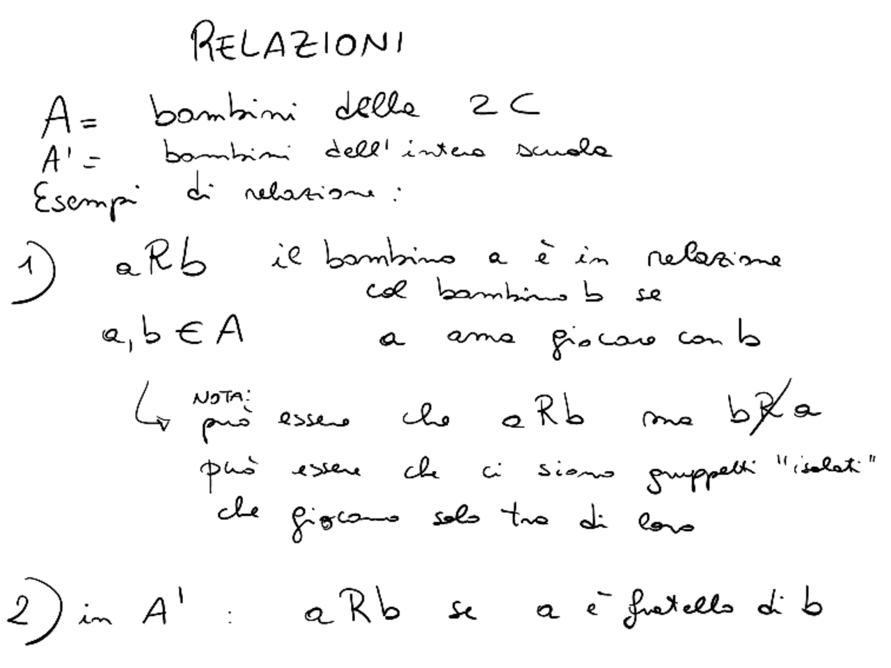 Esercizi di matematica sulle relazioni - Docsity