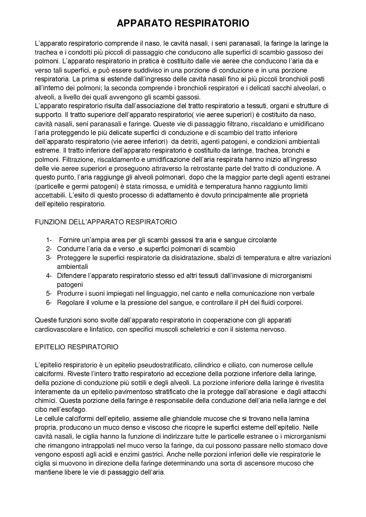Esame Anatomia Umana Docsity