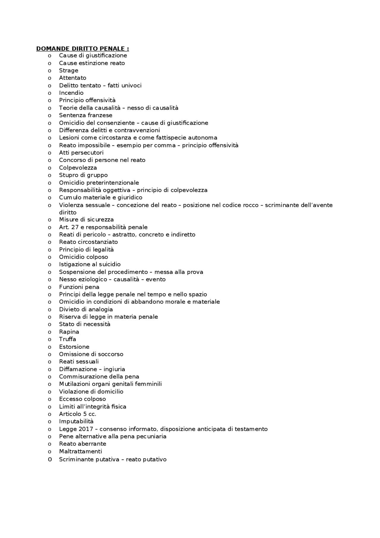 Esame Diritto Penale Docsity