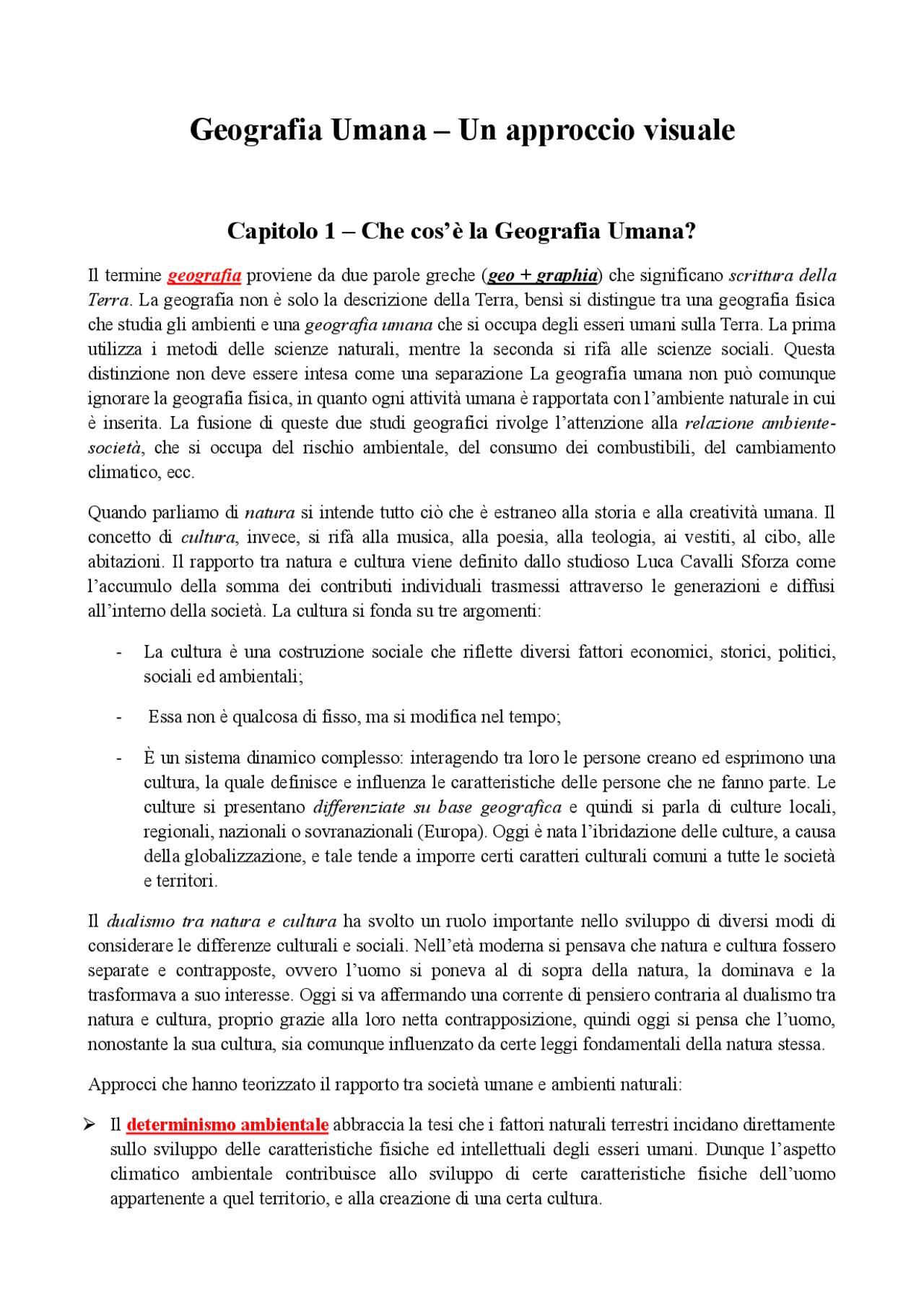 Geografia Umana Un Approccio Visuale Docsity