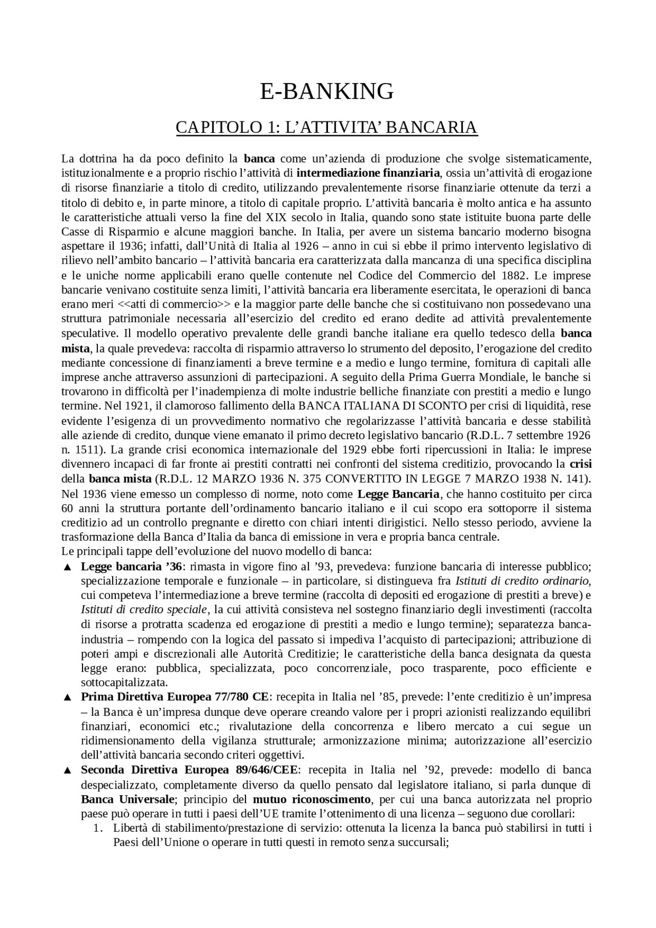 E Banking Economia Delle Banche Docsity