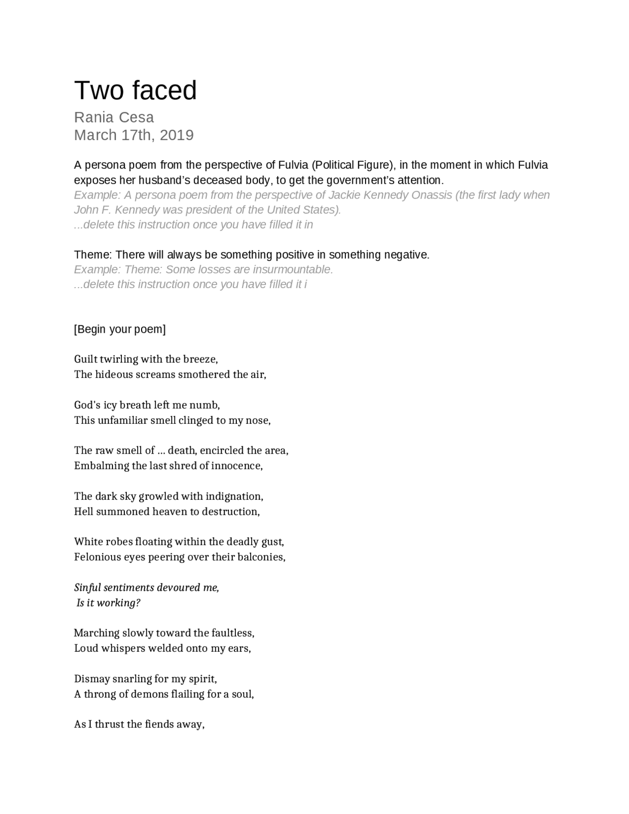 Historical persona poem | Study Guides, Projects, Research English ...