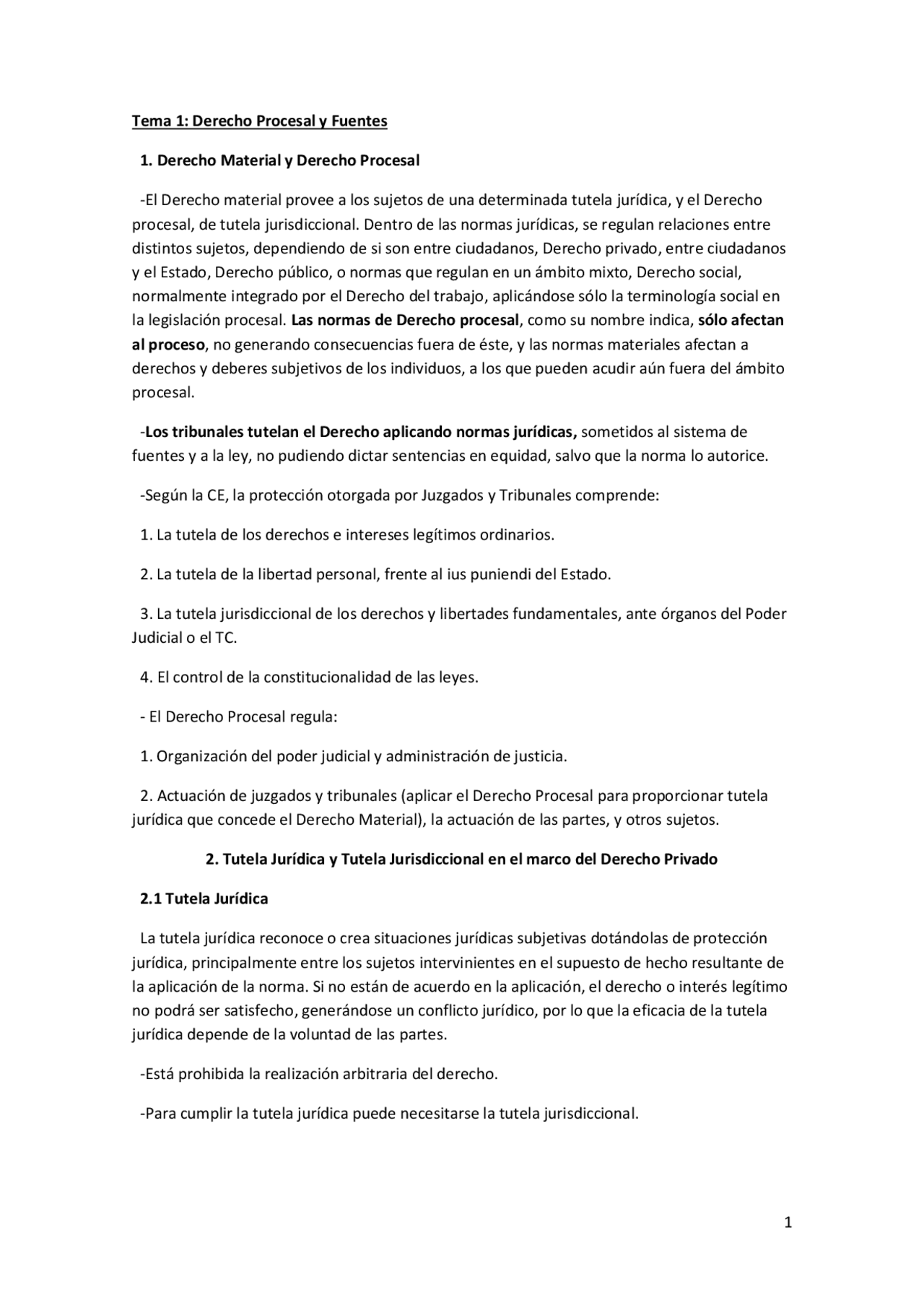 Resúmenes Del Manual De Derecho Procesal I Docsity