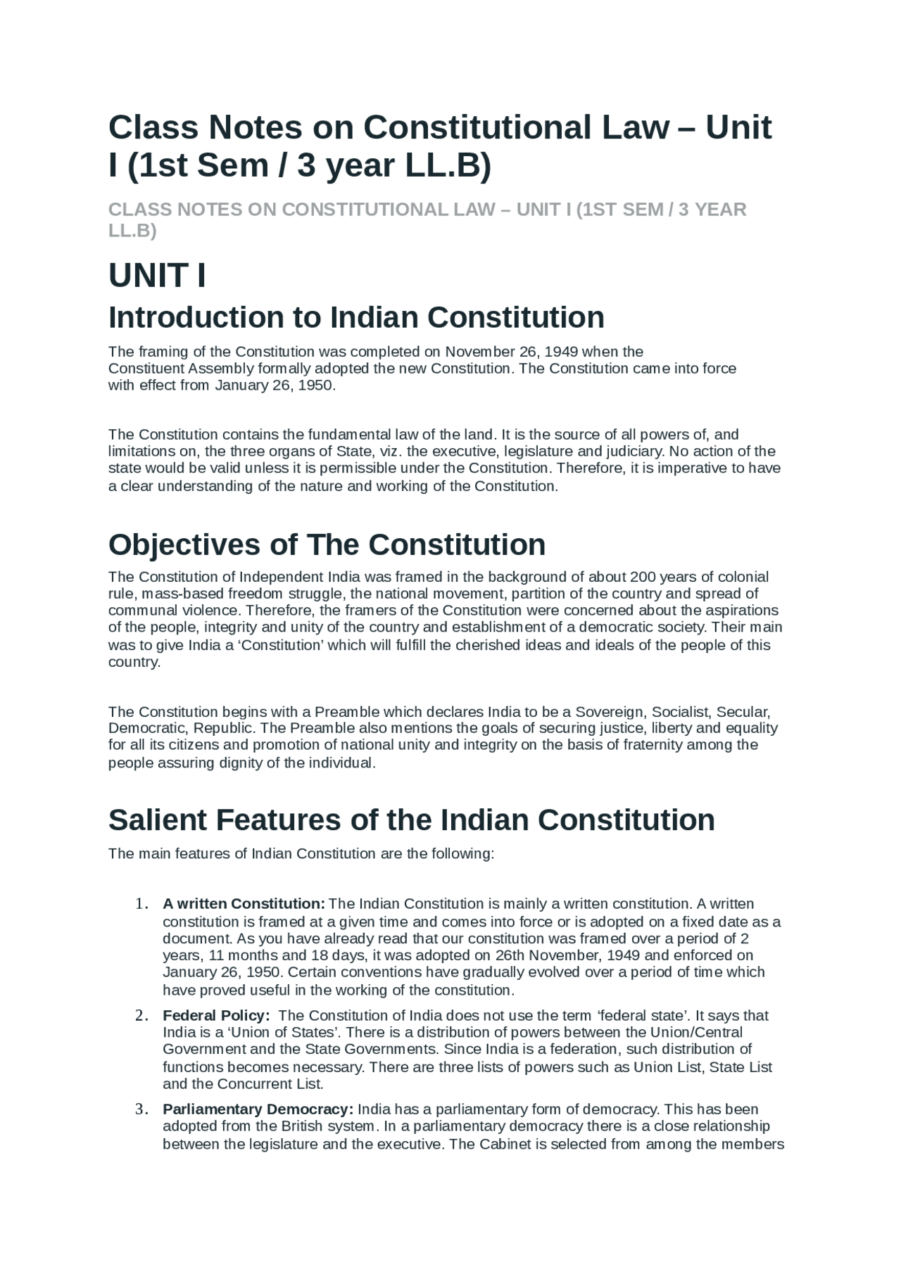 Constitutional law notes - Docsity