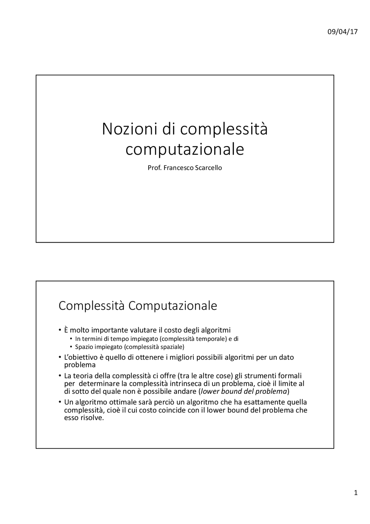 Complessità In Java Intro Docsity