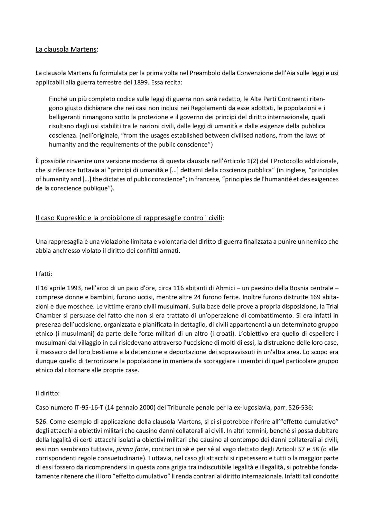 Diritto Internazionale Dei Conflitti Armati Docsity