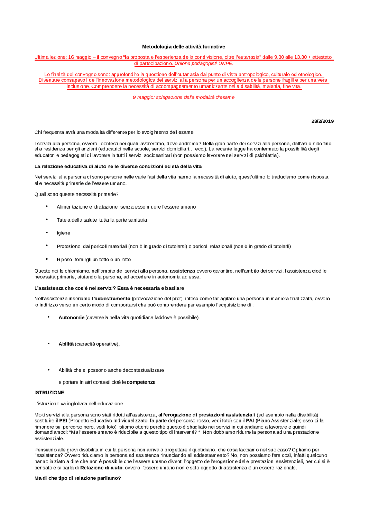 Appunti Metodologia Delle Attività Formative Docsity