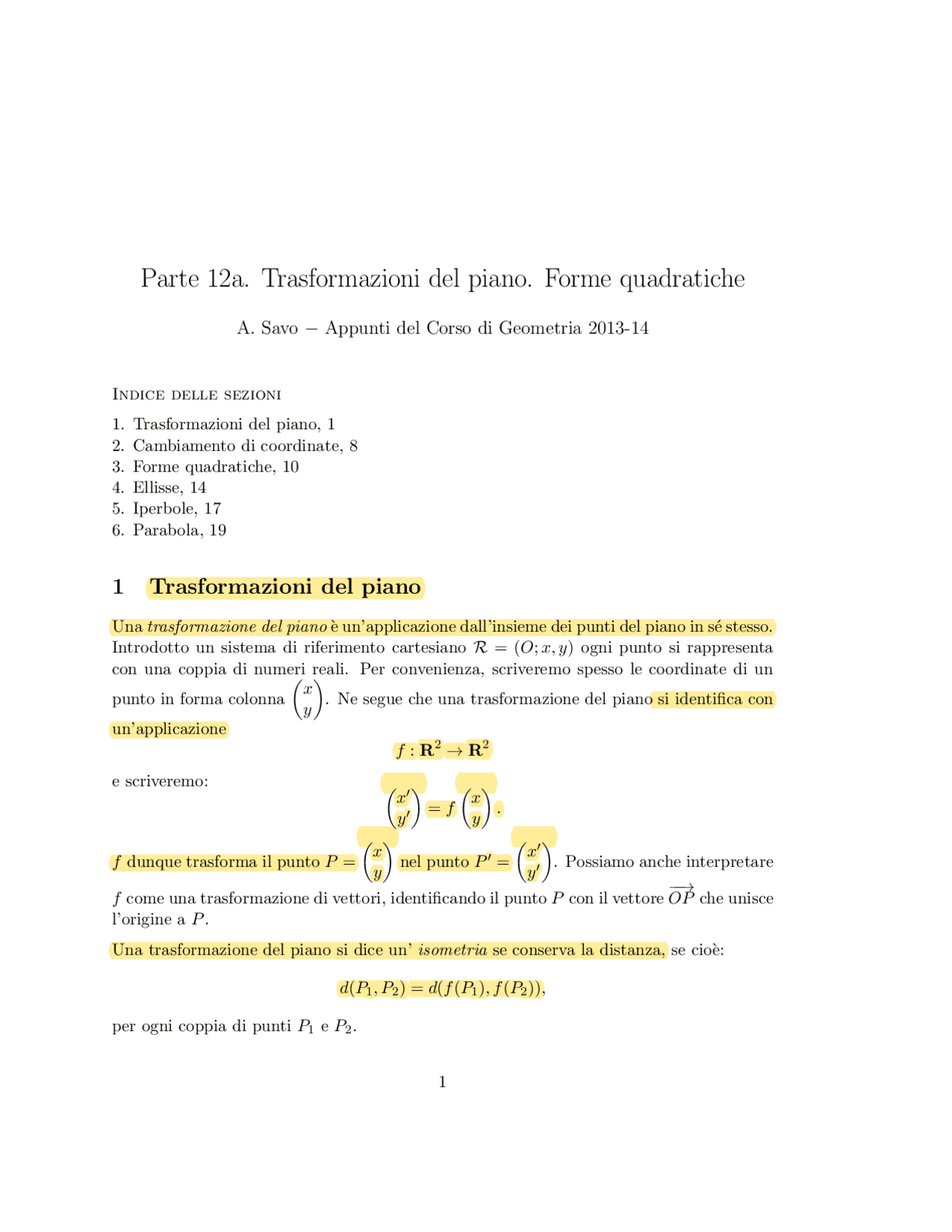 Geometria Algebra Lineare Docsity