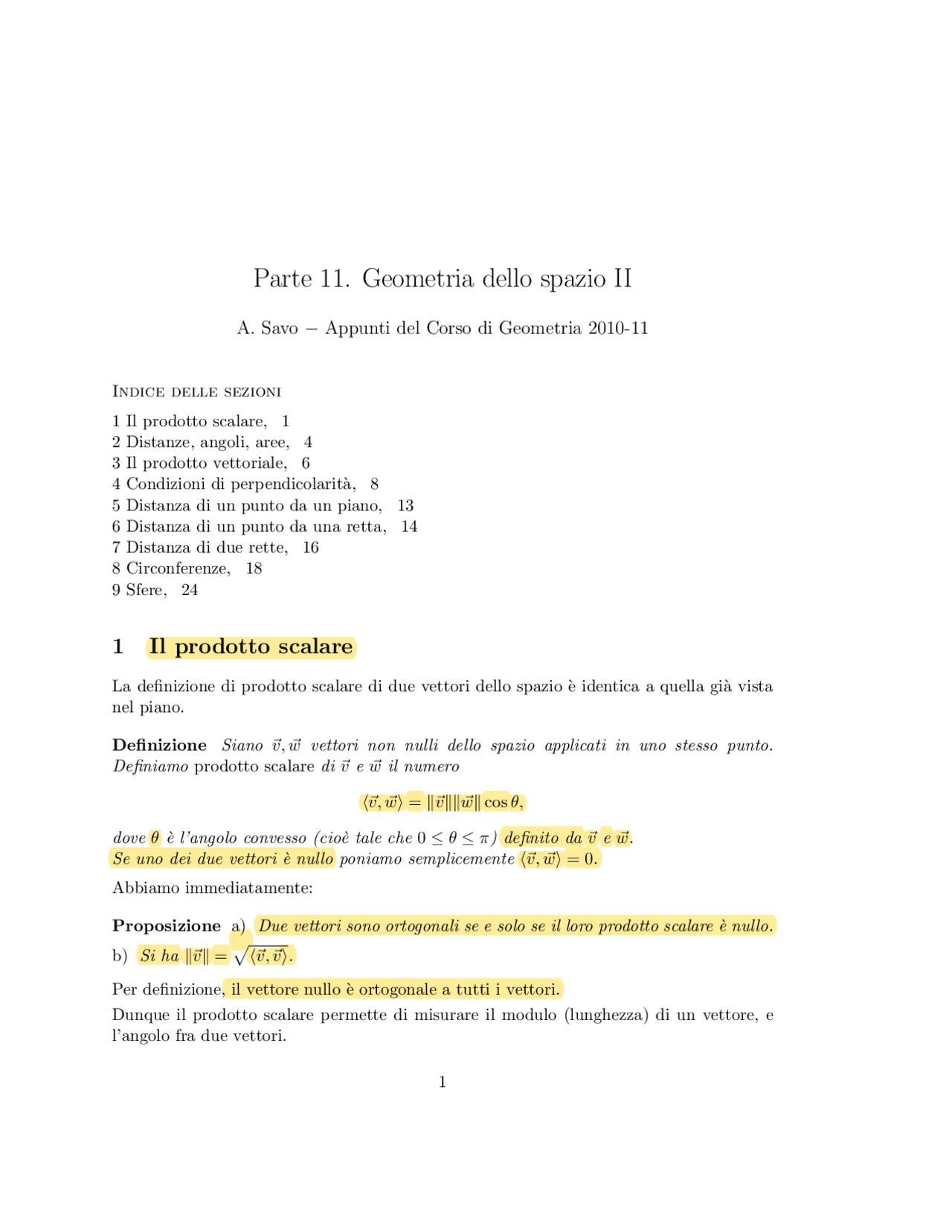 Geometria Algebra Lineare Docsity
