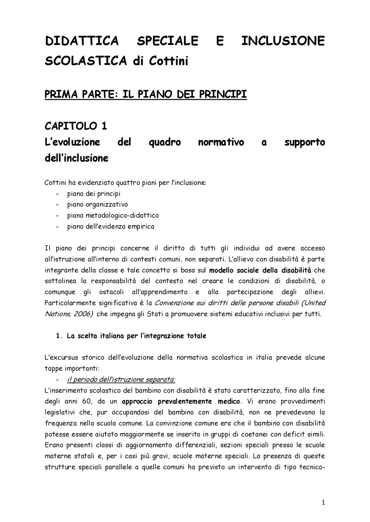 Didattica Speciale E Inclusione Scolastica Cottini Docsity