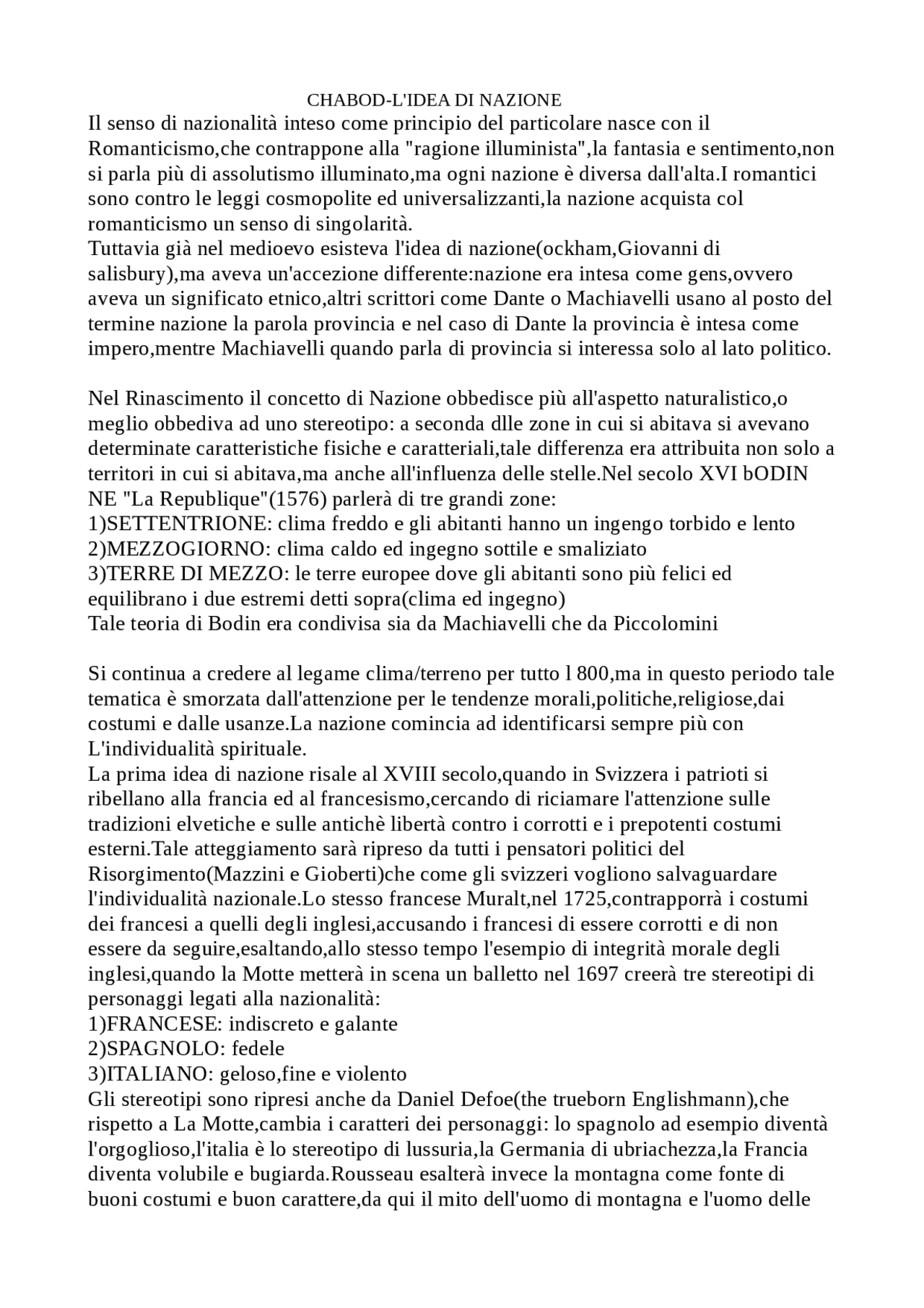 Federico Chabod Lidea Di Nazione Docsity