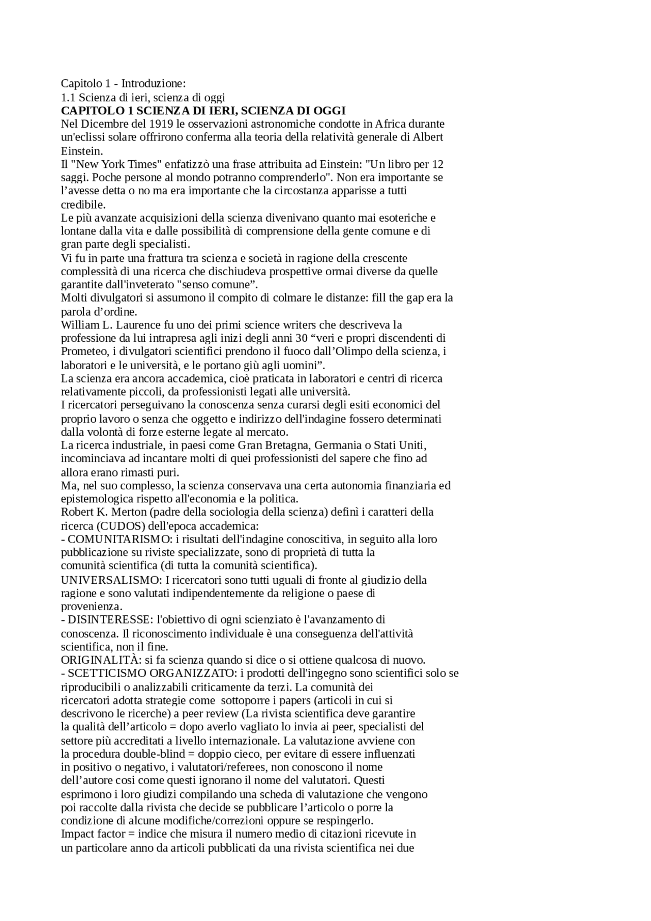 Comunicare La Scienza Docsity
