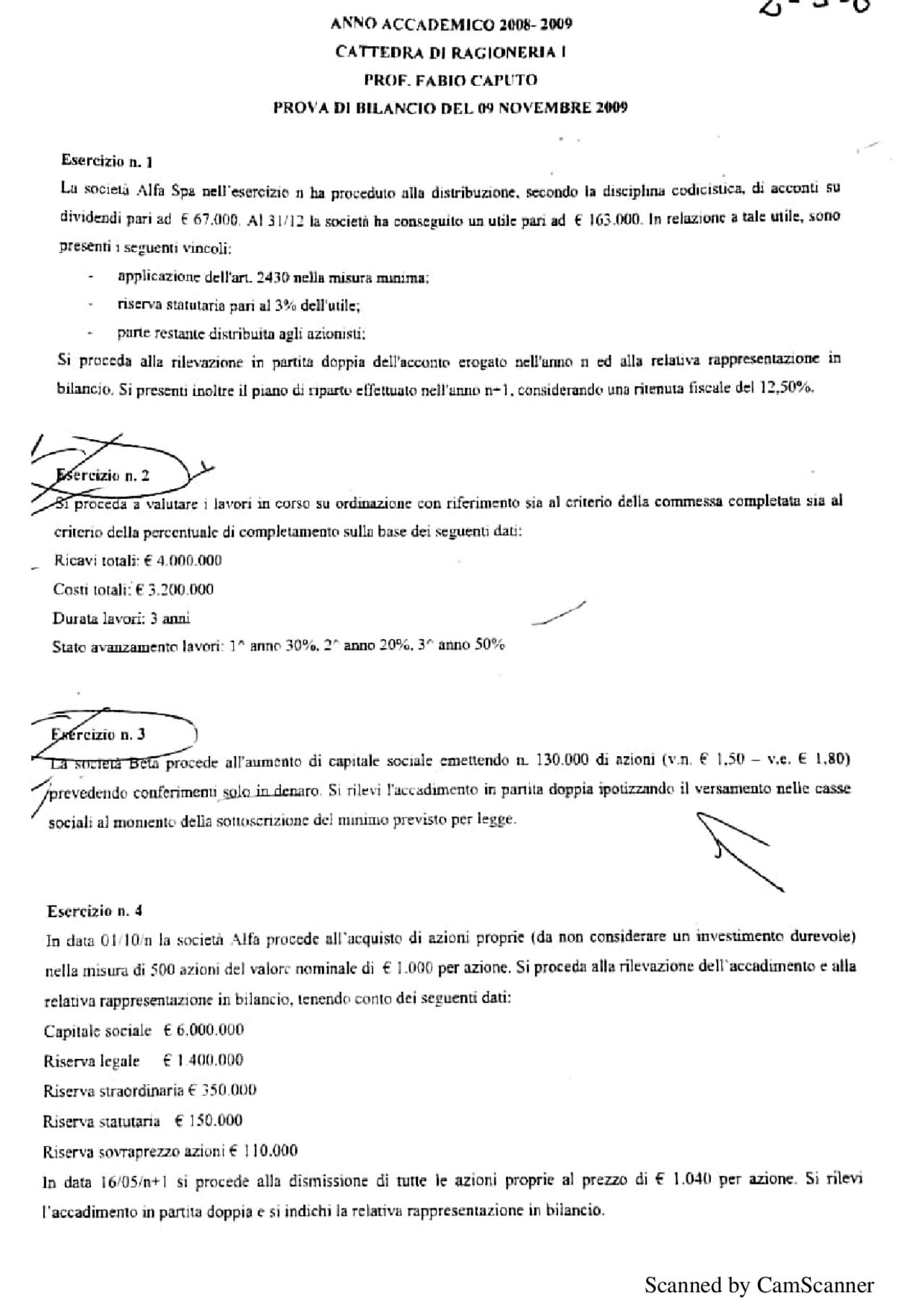 Esame Ragioneria Generale E Applicata Docsity