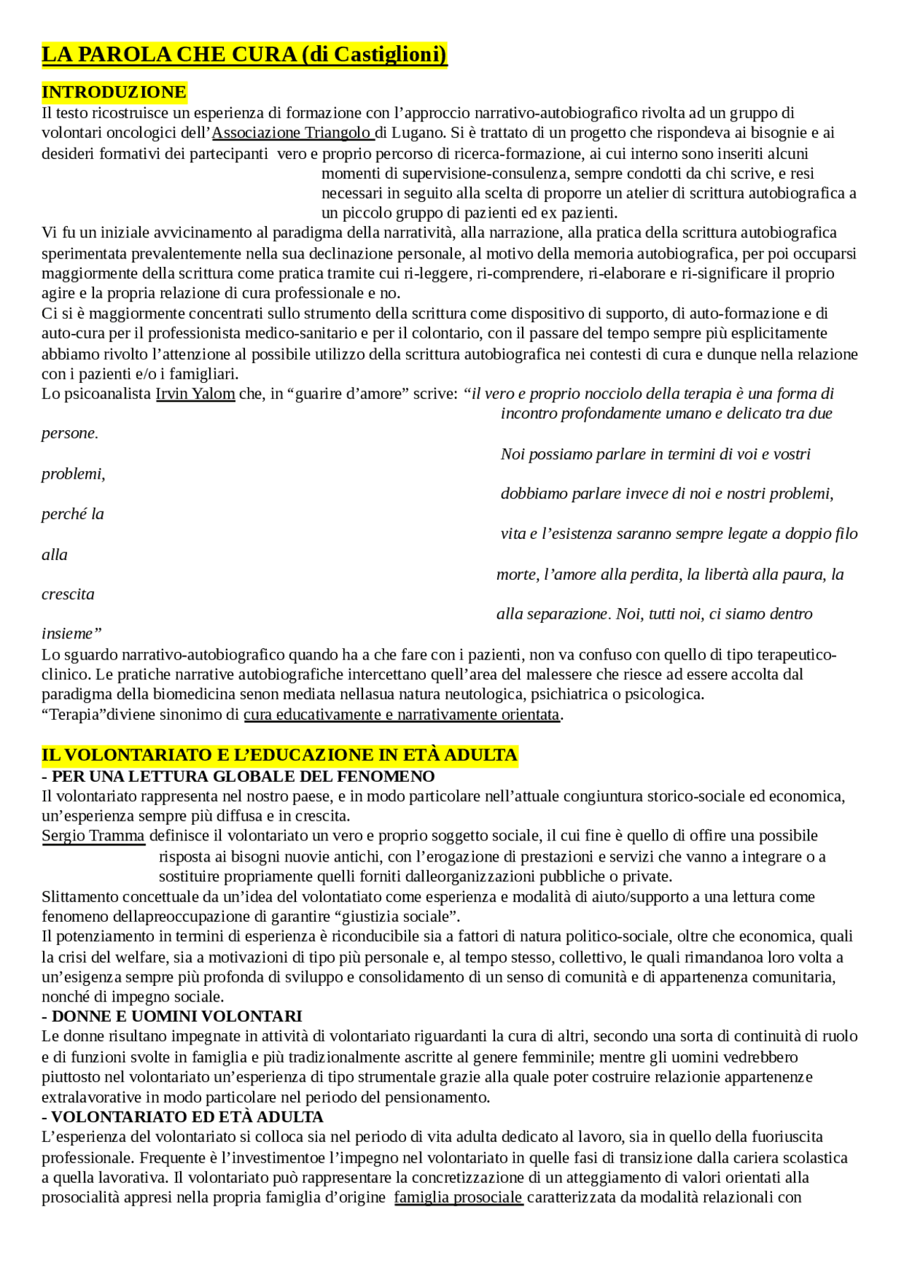 La Parola Che Cura Educazione Degli Anziani Docsity