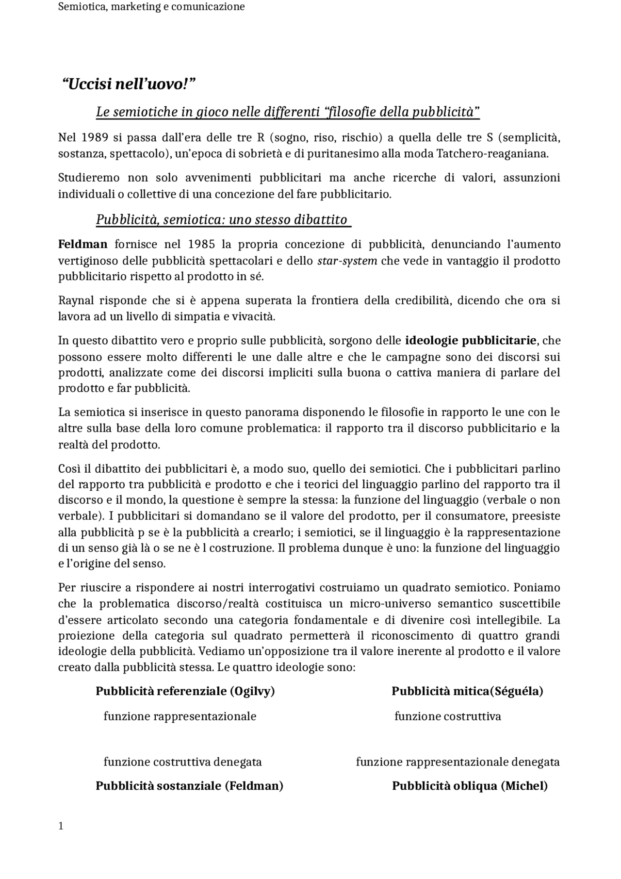 Semiotica Marketing E Comunicazione Appunti Di Semiotica Della