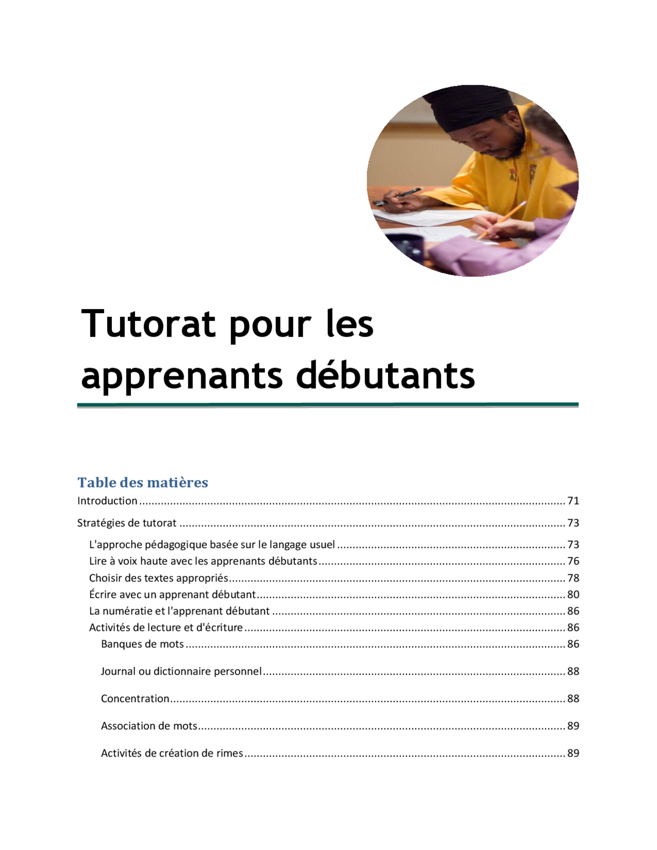 Tutorat Pour Les Apprenants Débutants Docsity