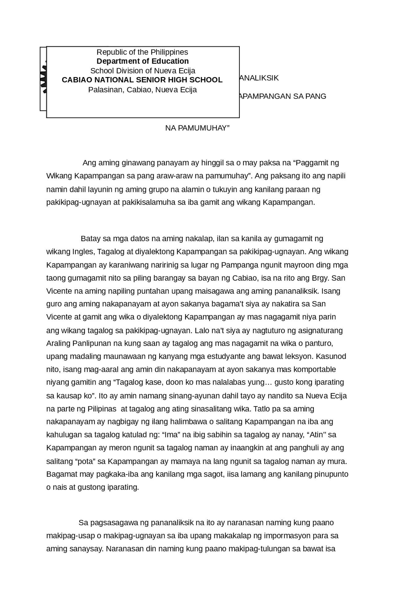 Research 1 for Kompan | Thesis History | Docsity