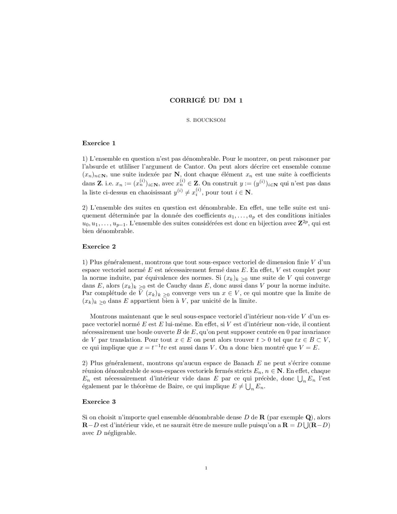 Sous Espaces Vectoriels De Dimension Finie Docsity