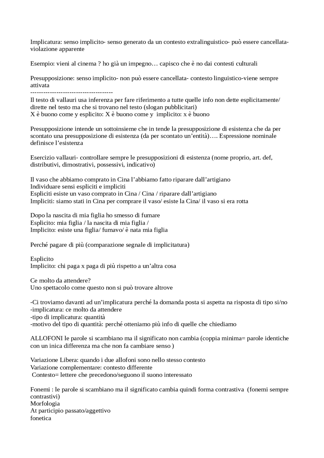 Riassunto Di Linguistica Generale Docsity