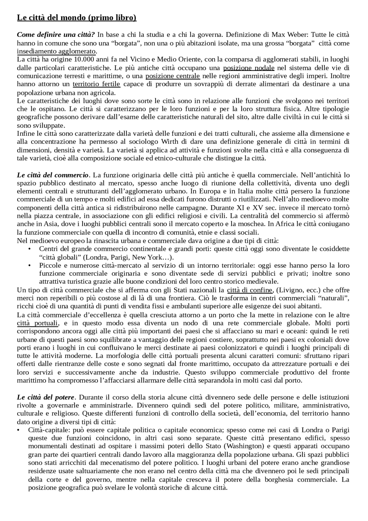 Processi Urbani Primo Libro Docsity