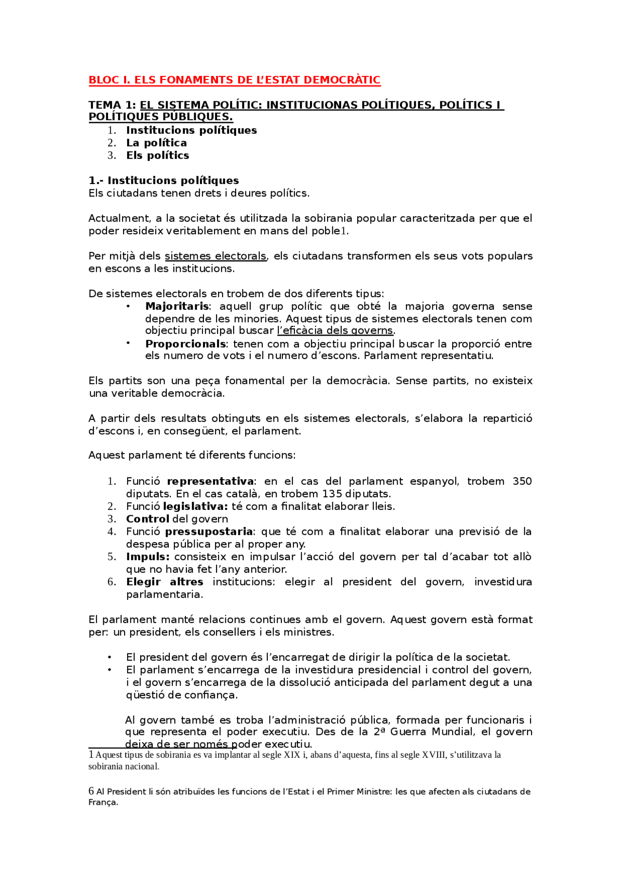 Ciència Política 1r Dret Docsity