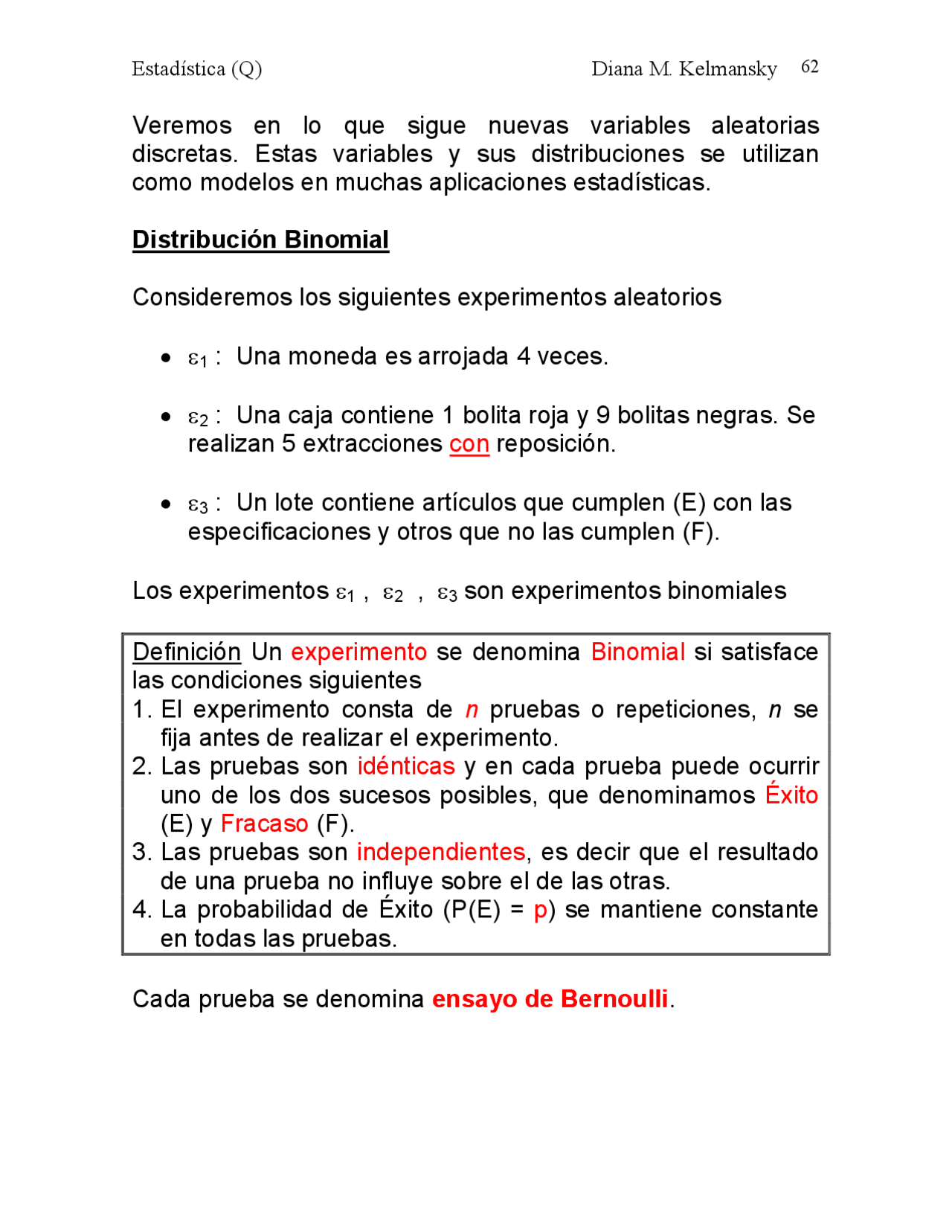 Ejercicios de distribucion binomial - Docsity