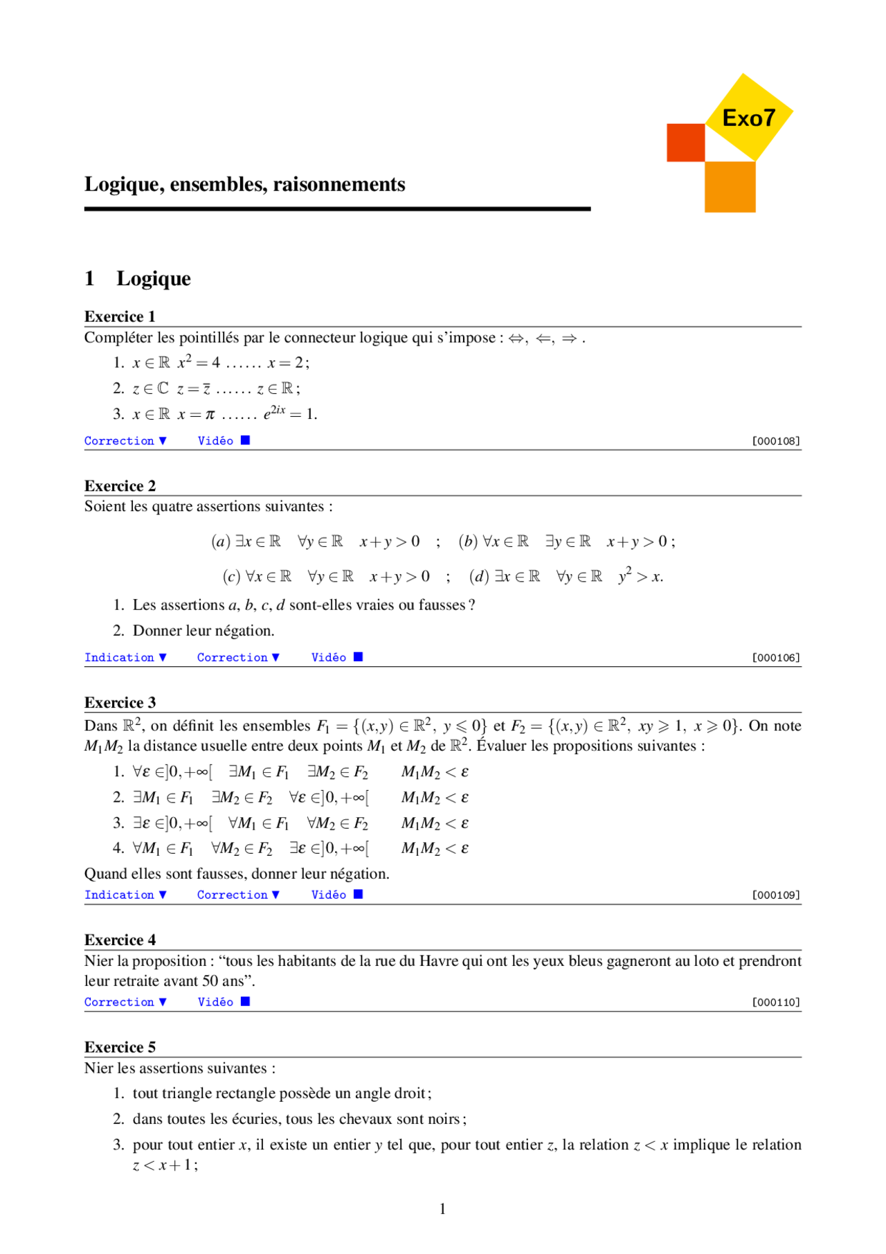Logique, ensembles, raisonnements - Docsity