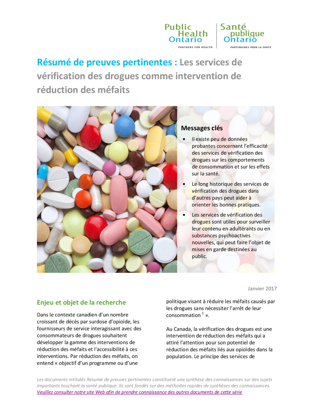 Les services de vérification des drogues comme intervention de ...