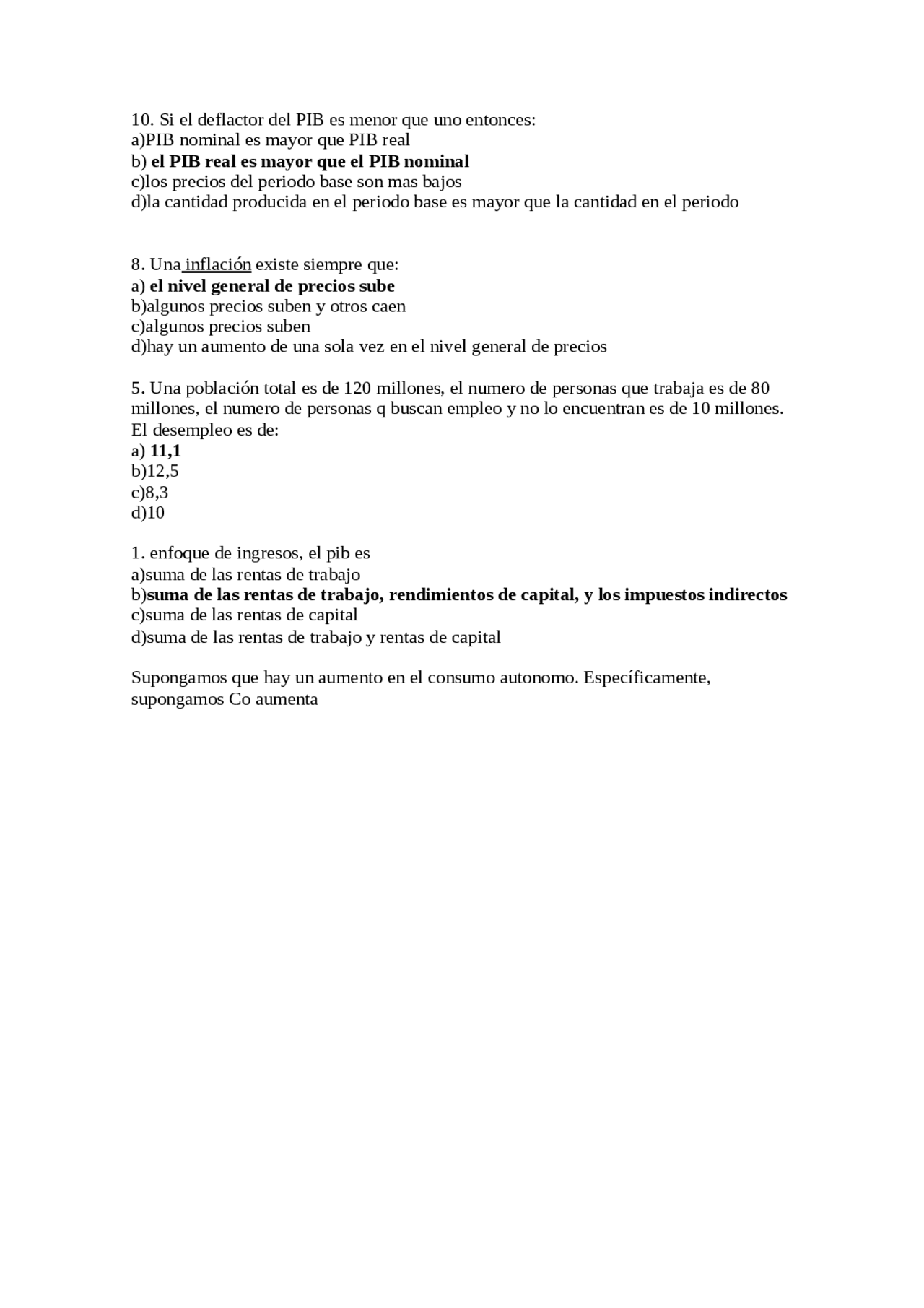 Test Examen Macroeconomía Docsity
