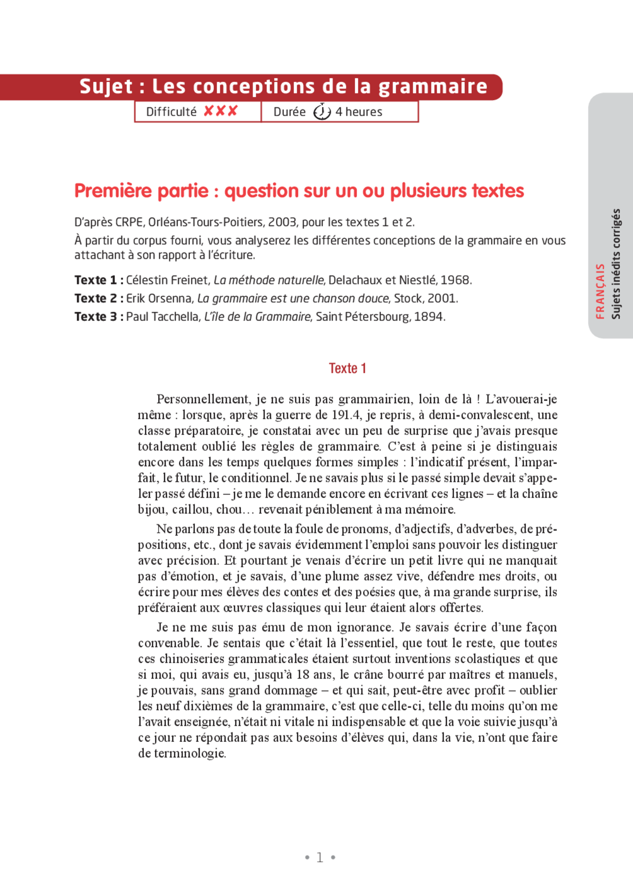 Les Conceptions De La Grammaire Docsity