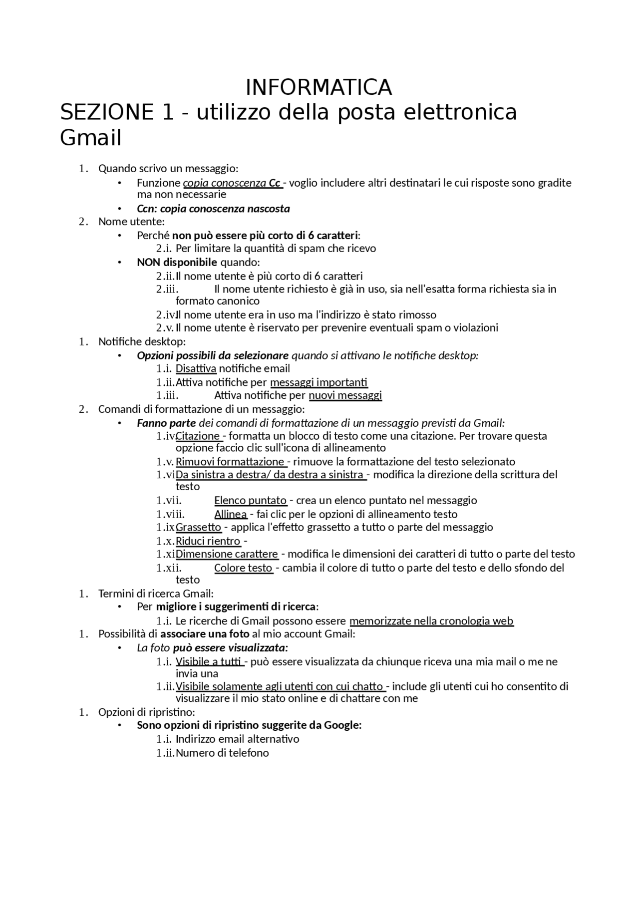 Nozioni Base Di Informatica Gmail Docsity