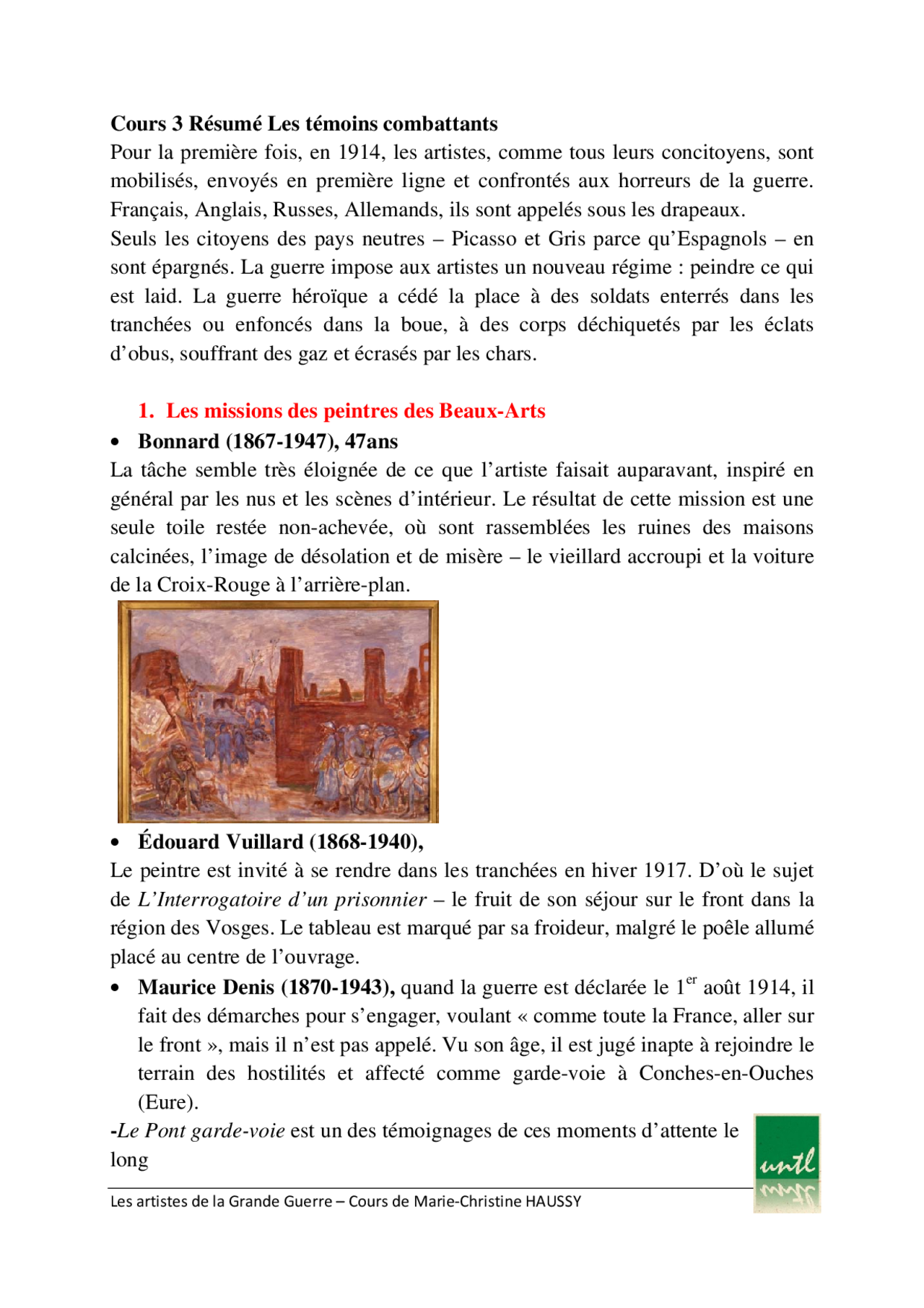 Les témoins combattants, résumé - Docsity