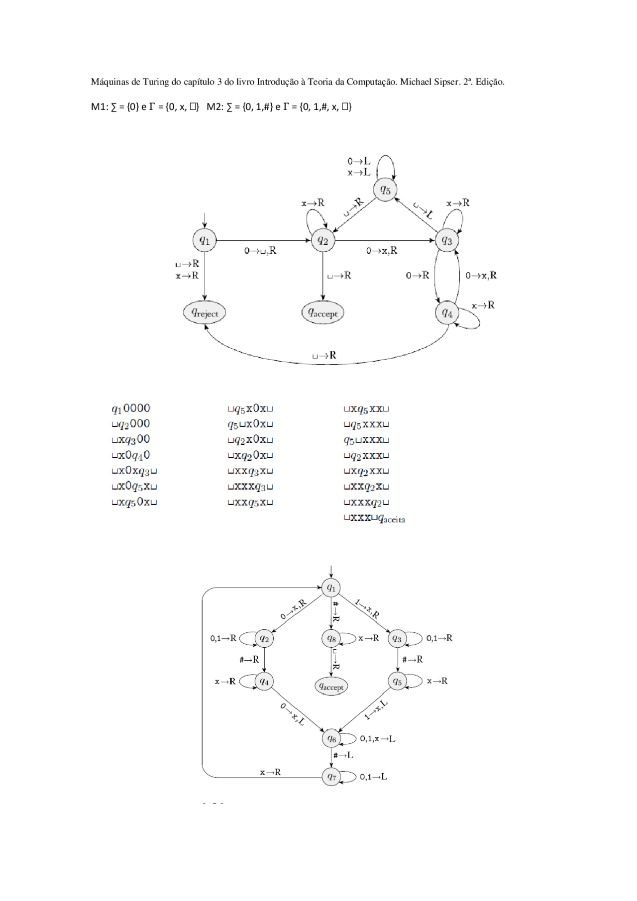 Máquinas de Turing, cap. 3 - Docsity